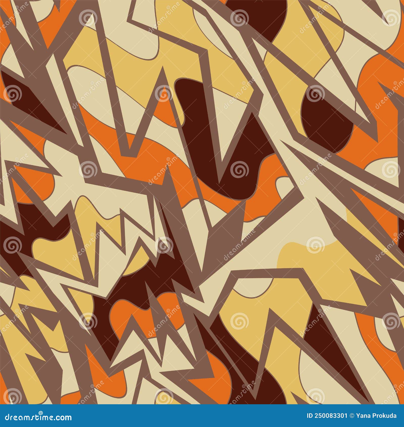 Seamless Abstract Urban Pattern with Curved Geometry Elements Stock ...