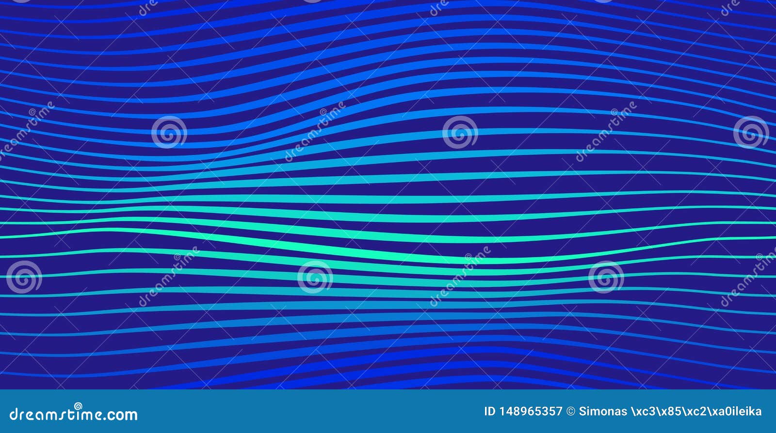 Abstract Seamless Vector Pattern of Blending Lines. Dark Blue and ...