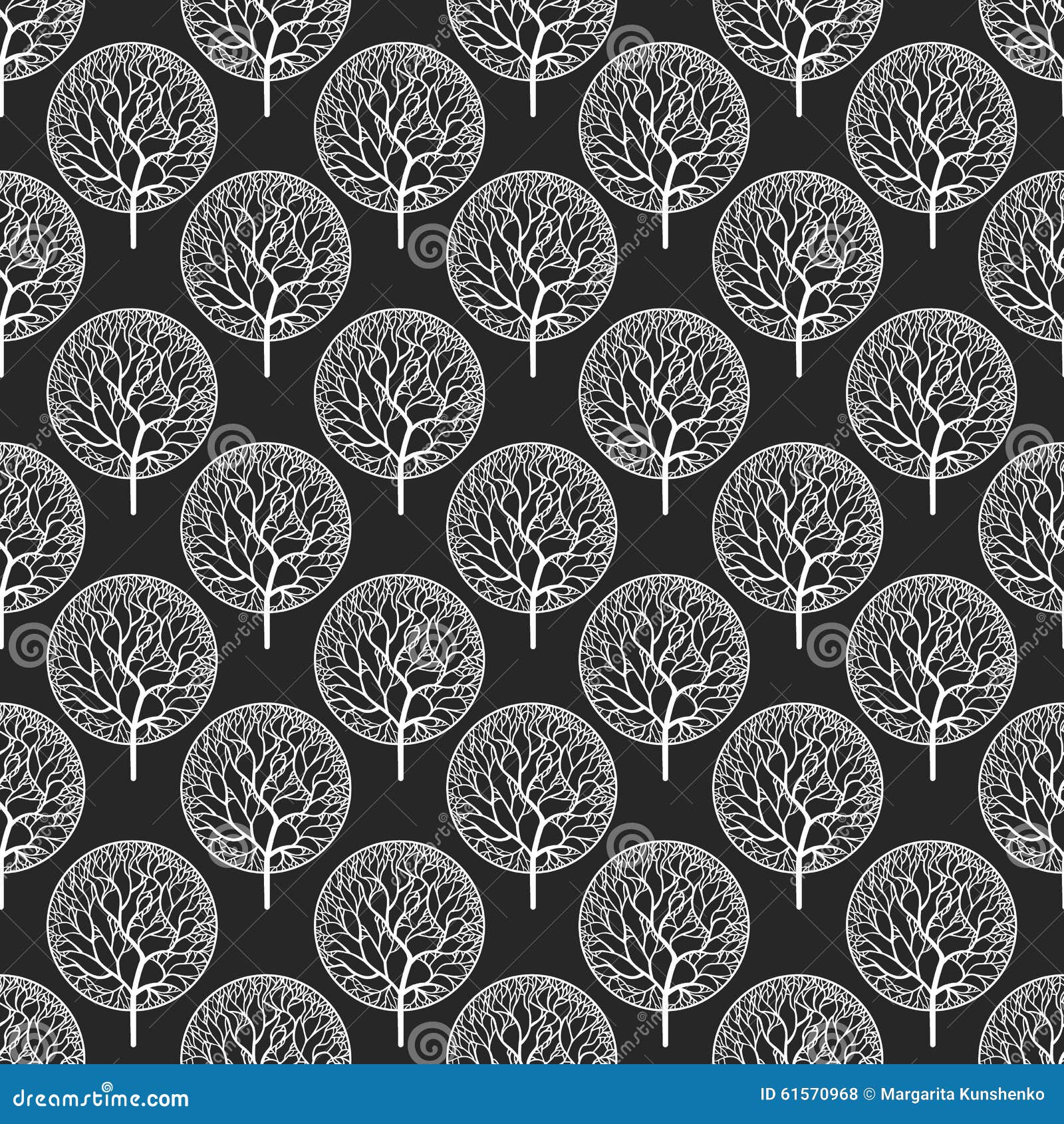 Seamless Abstract Vector Pattern with White Trees Stock Vector ...
