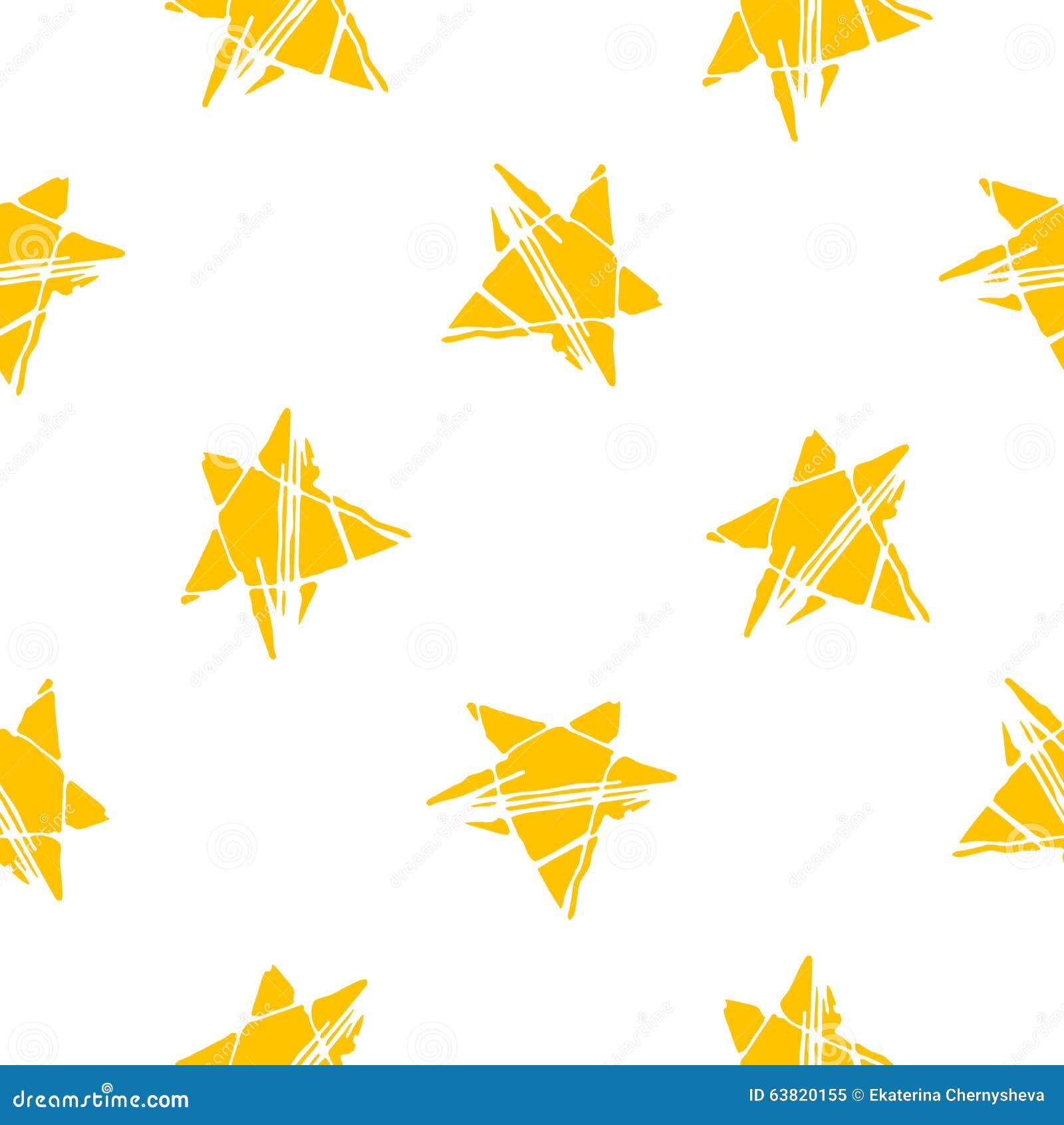 Seamless Abstract Vector Pattern of Yellow Stars Stock Vector ...