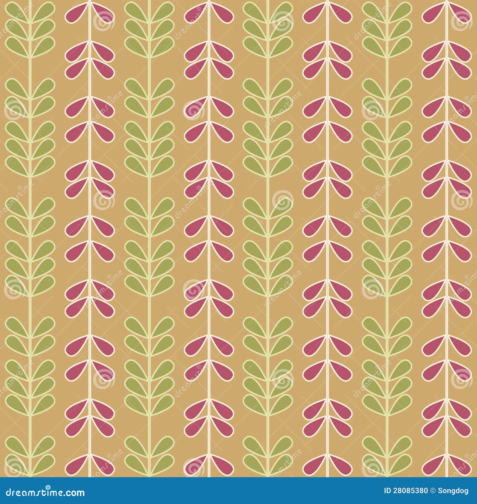 Abstract Vines Leaves Horizontal Seamless Pattern Cartoon Vector ...