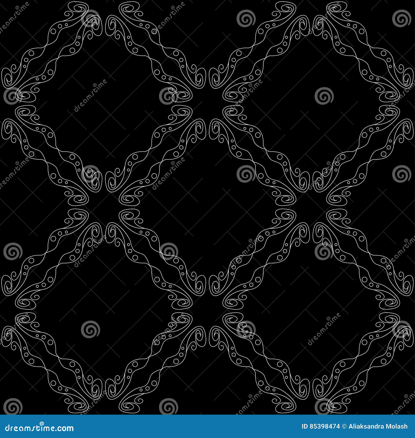 Seamless Abstract Vintage Black Pattern Stock Vector - Illustration of ...