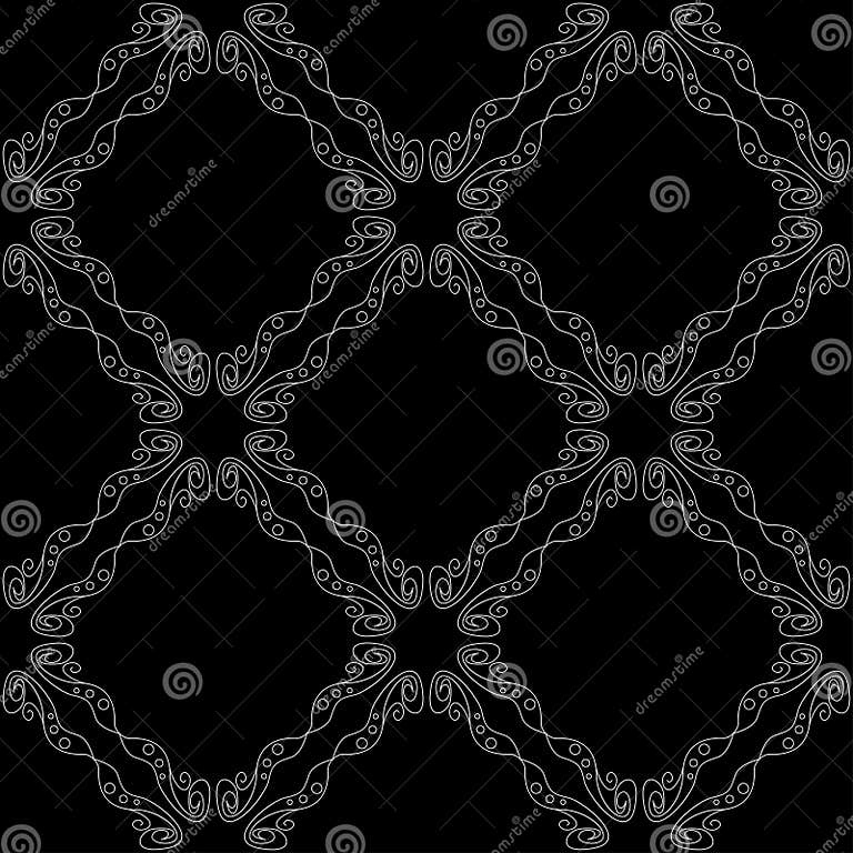 Seamless Abstract Vintage Black Pattern Stock Vector - Illustration of ...