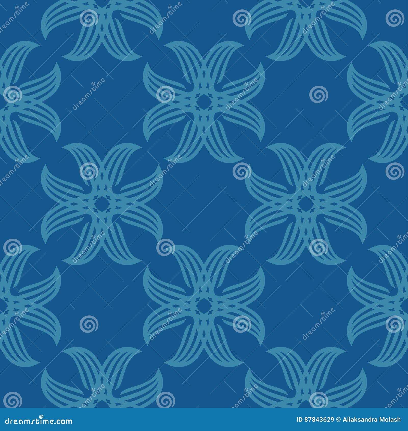 Seamless Abstract Vintage Blue Pattern Stock Vector - Illustration of ...