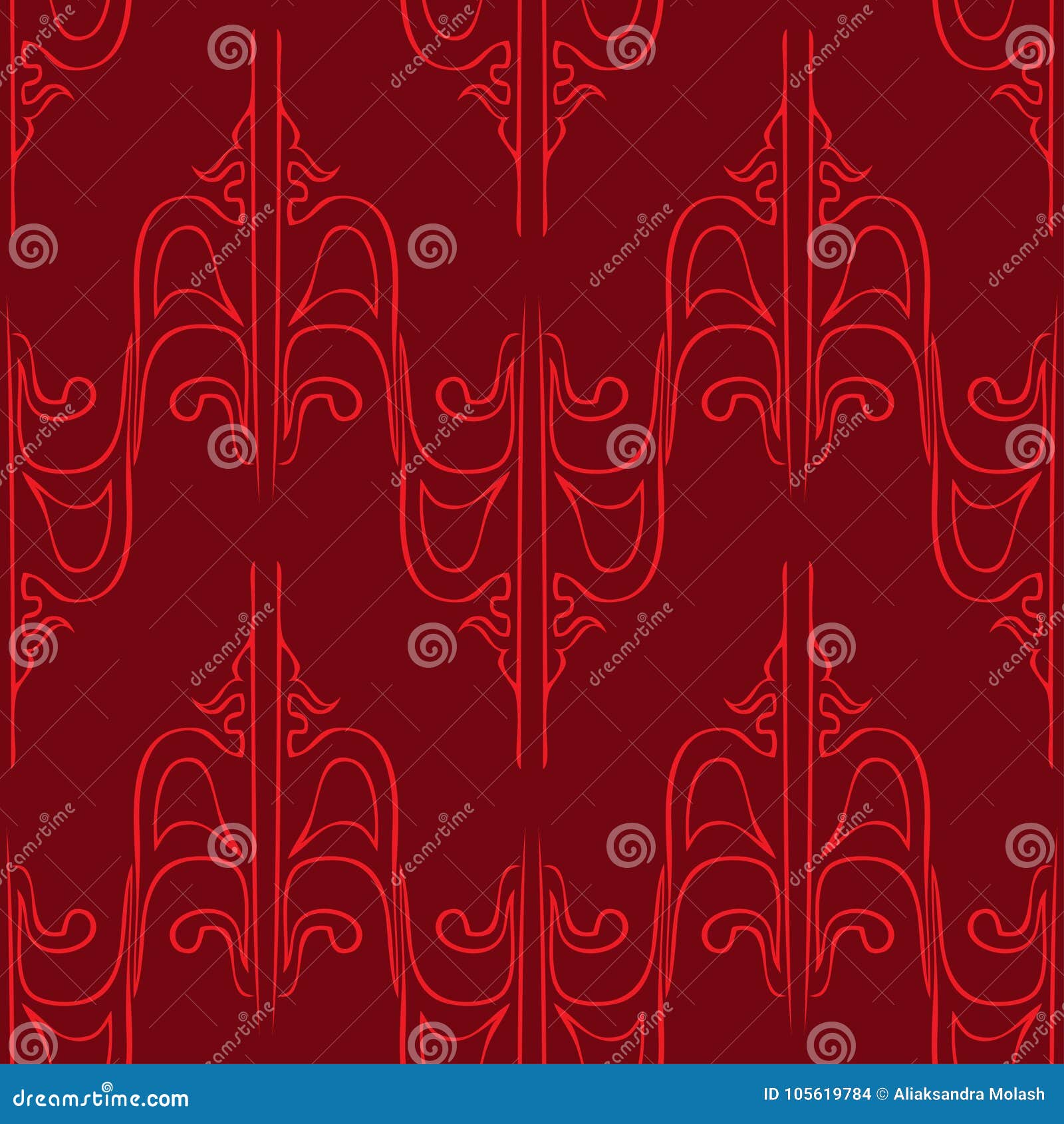 Seamless Abstract Vintage Red Pattern Stock Vector - Illustration of ...
