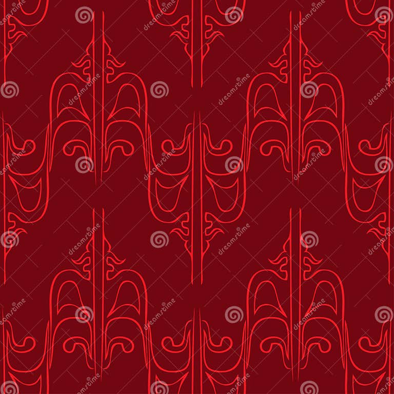 Seamless Abstract Vintage Red Pattern Stock Vector - Illustration of ...