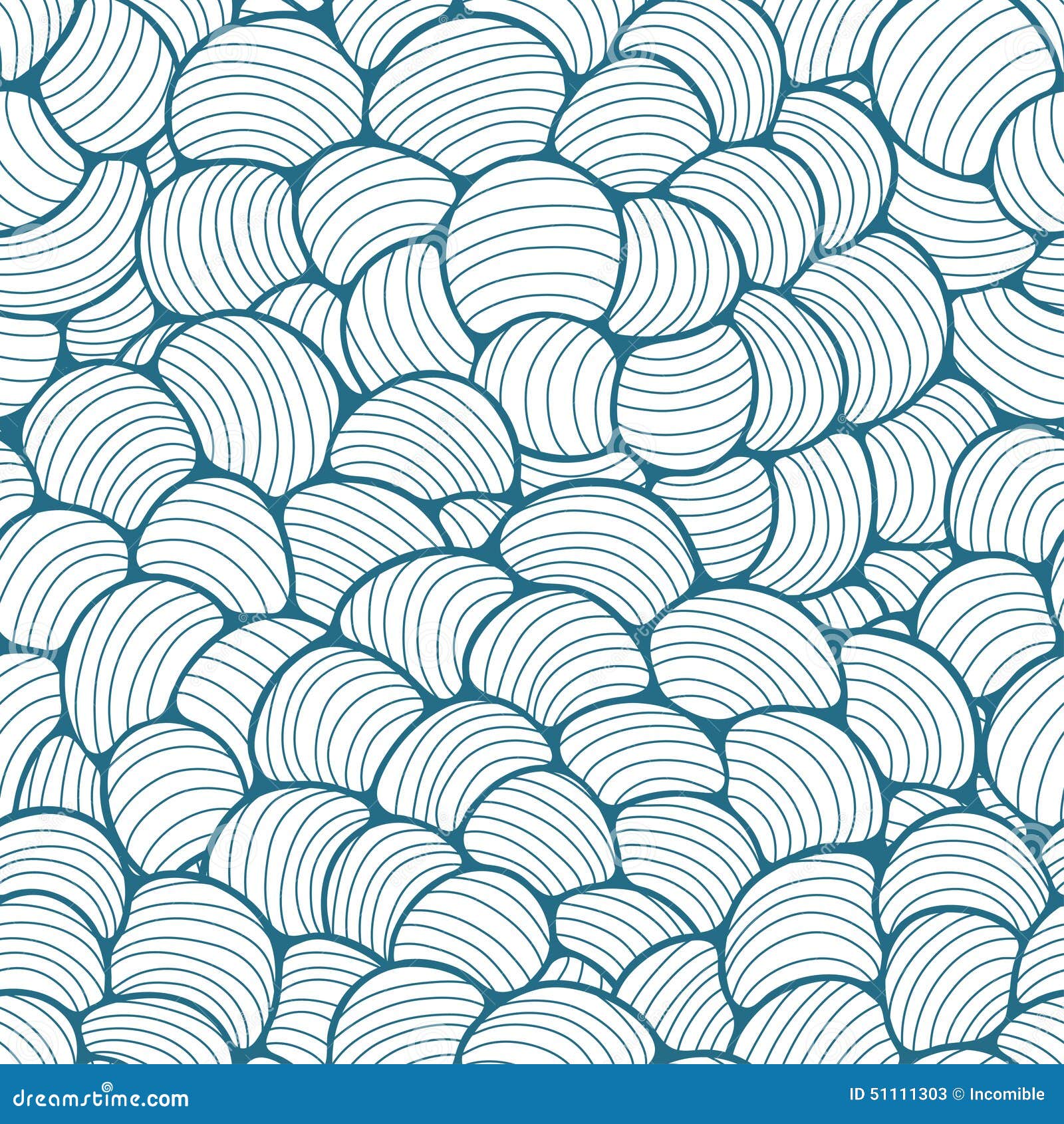 Seamless Abstract Wave Hand-drawn Pattern Stock Vector - Illustration ...