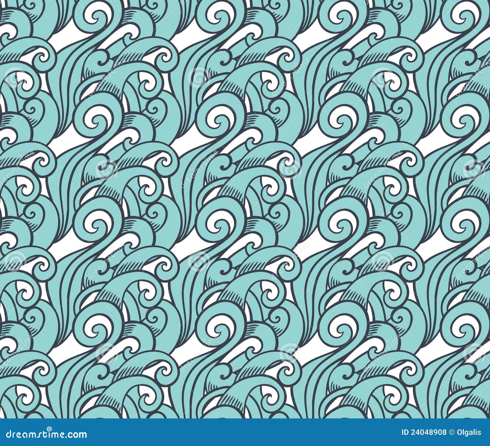 Seamless Abstract Wave Pattern Stock Illustration - Illustration of ...