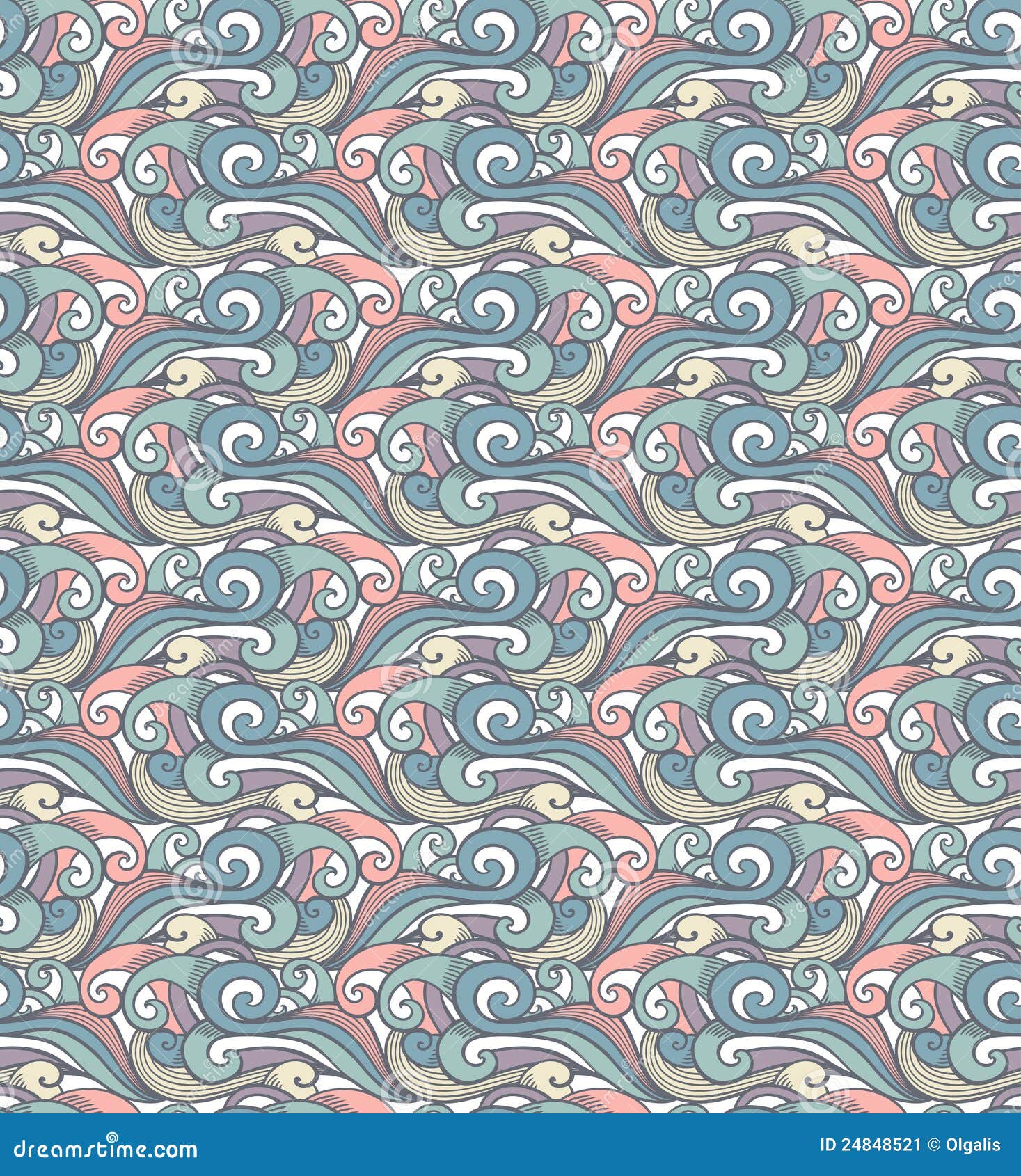 Seamless Abstract Wave Pattern Stock Illustration - Illustration of ...