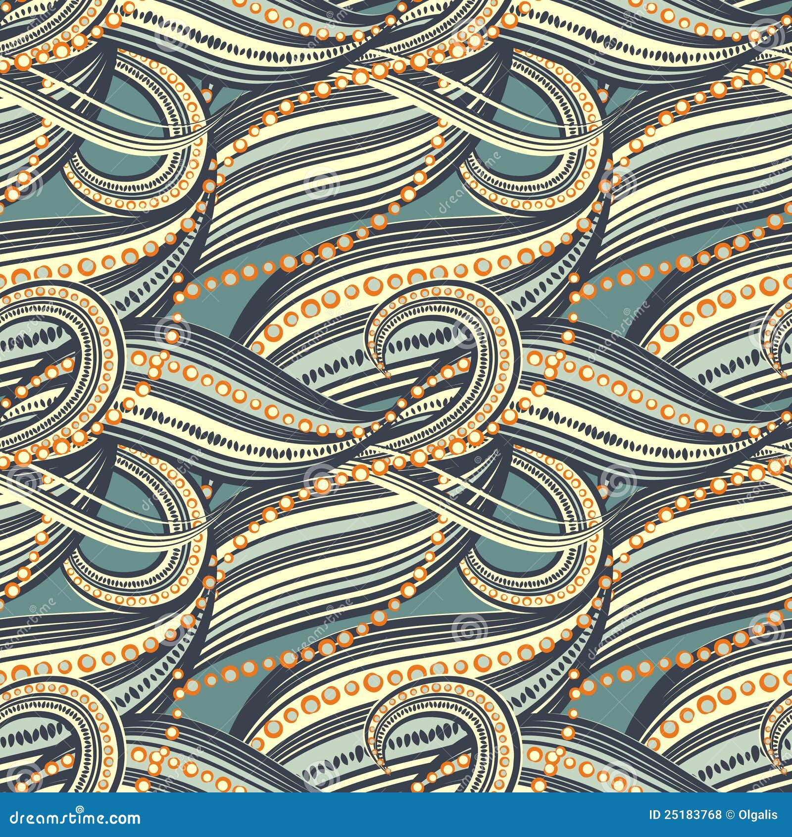 Seamless Abstract Wave Pattern Stock Illustration - Illustration of ...