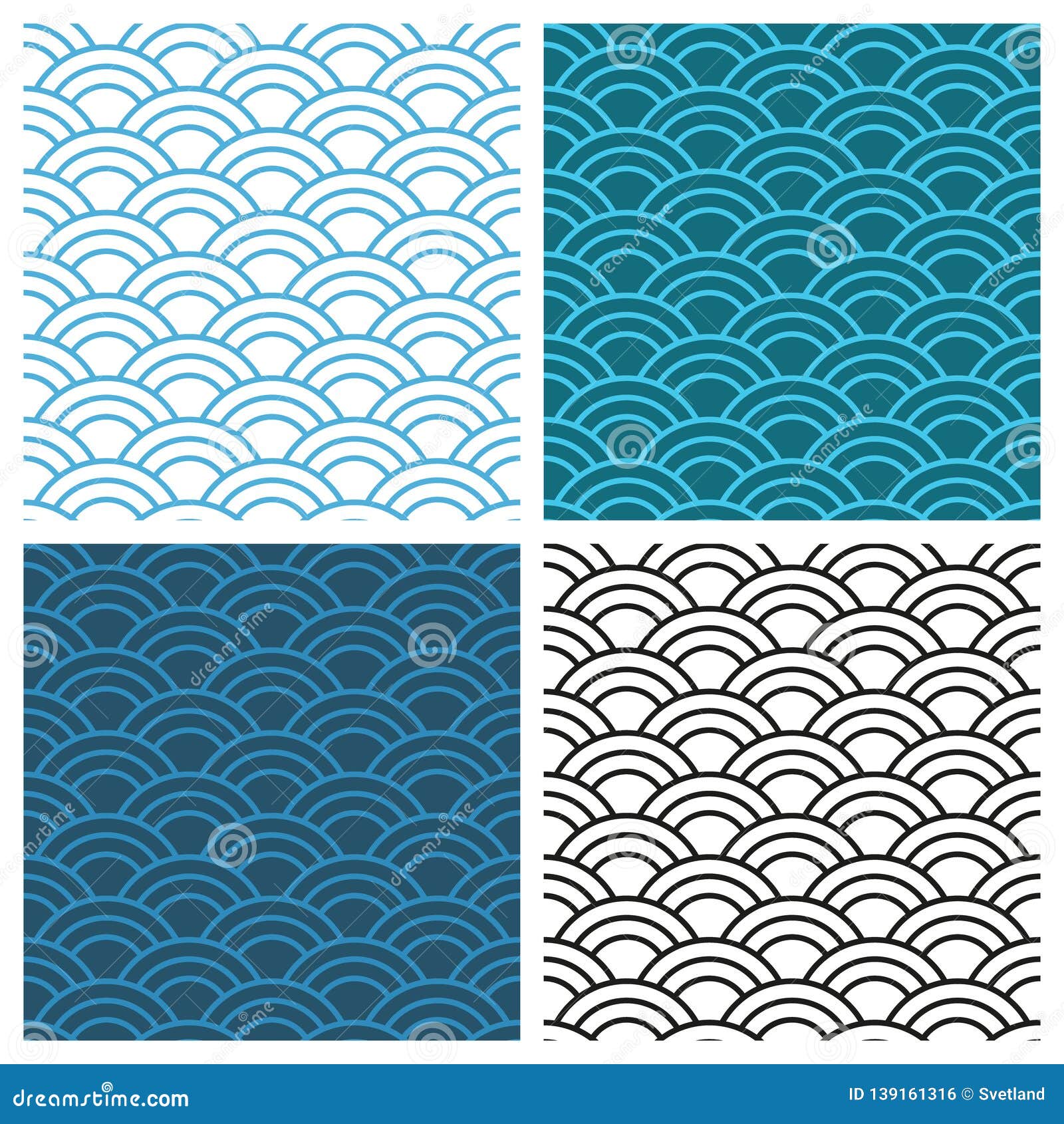 Seamless Abstract Wave Pattern. Circle Pattern, Ornament Stock Vector ...
