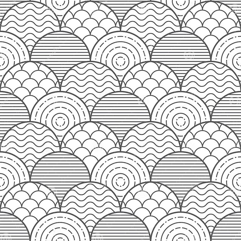 Seamless Abstract Wave Pattern Stock Vector - Illustration of circle ...