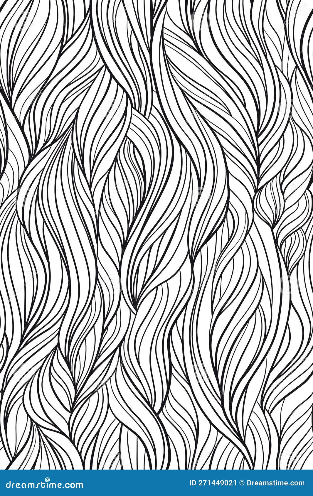 Seamless Abstract Wave Pattern. Repeating Hair Texture. Yarn Fibers ...