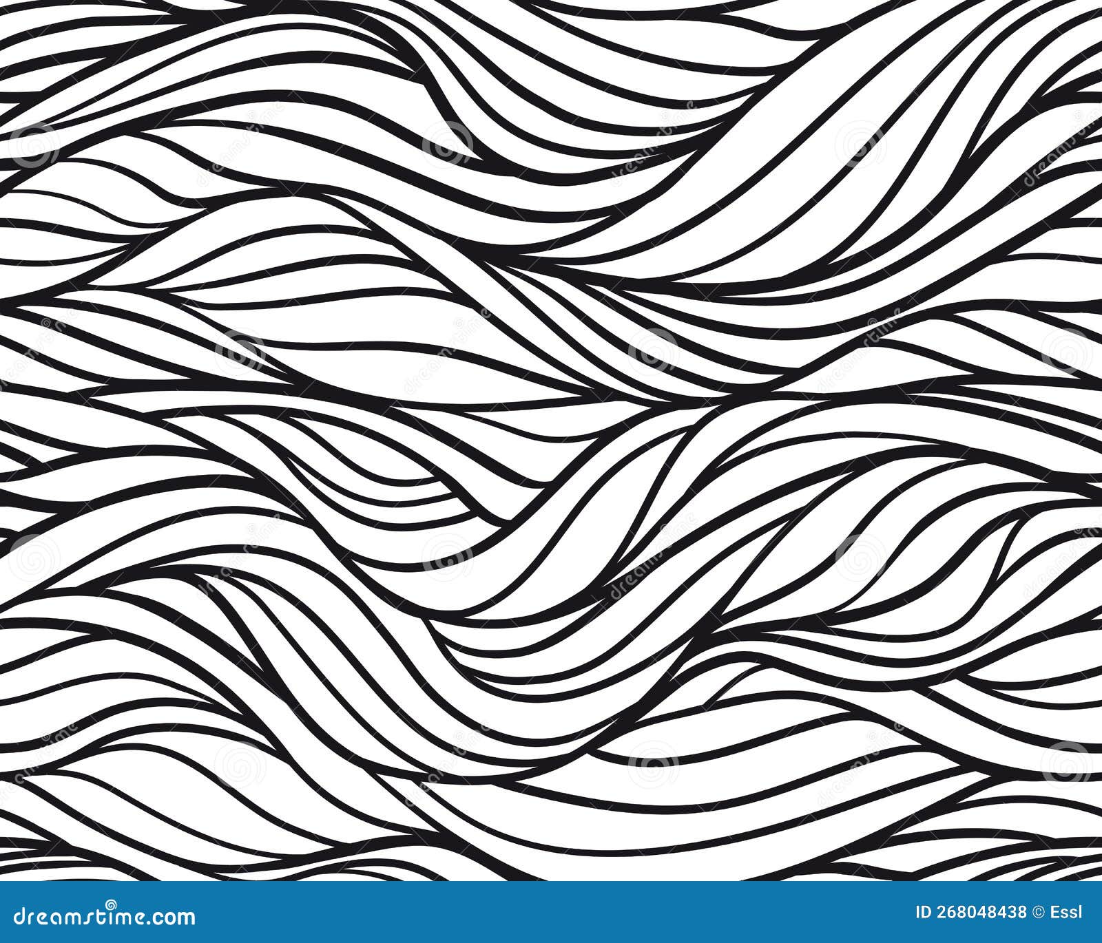 Seamless Abstract Wave Pattern. Yarn Fibers Design. Vector Illustration ...