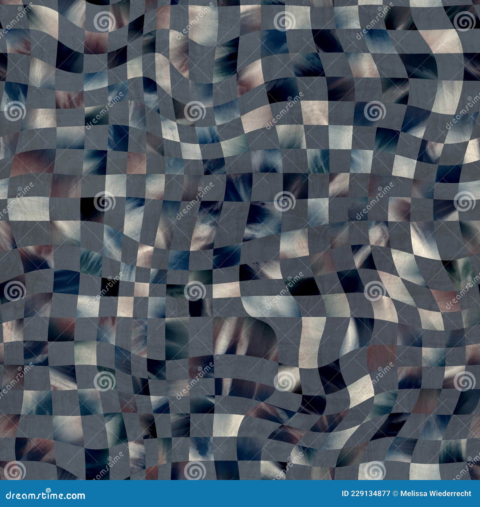 Seamless Abstract Wavy Distorted Check Pattern for Print Stock ...