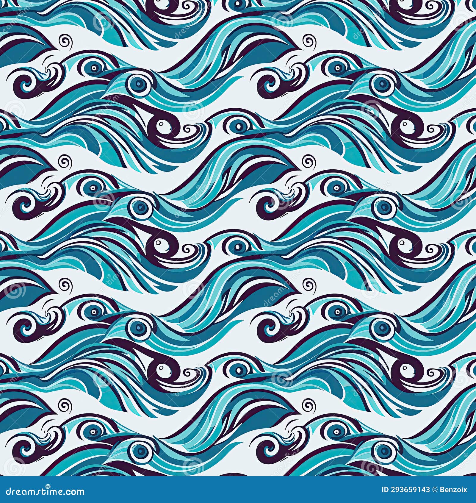 Seamless Abstract Wavy Pattern Background. Vector Illustration Stock Image - Image of summer ...