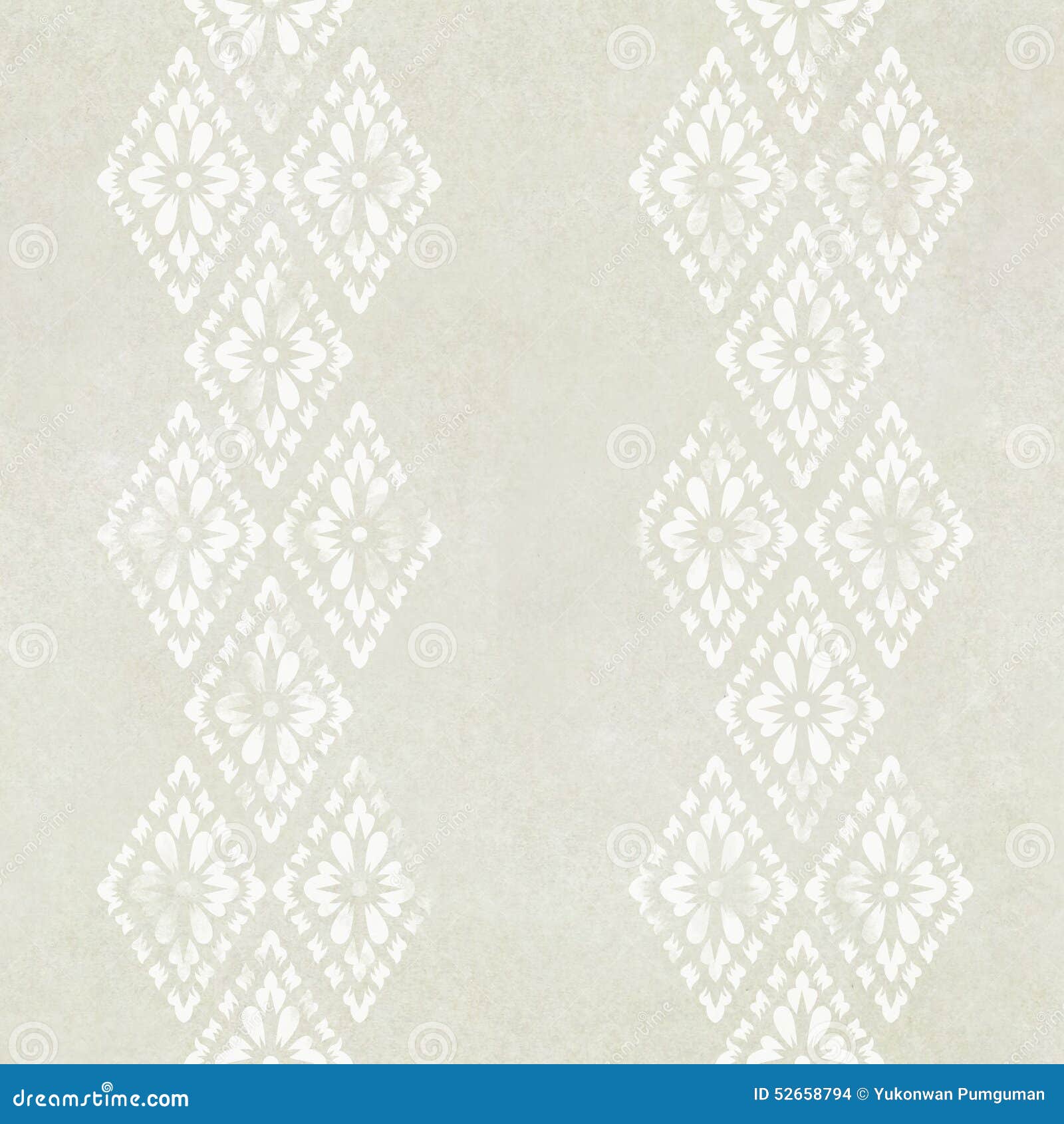 Seamless Abstract White Flower Pattern on Paper Texture, Thai Stock ...