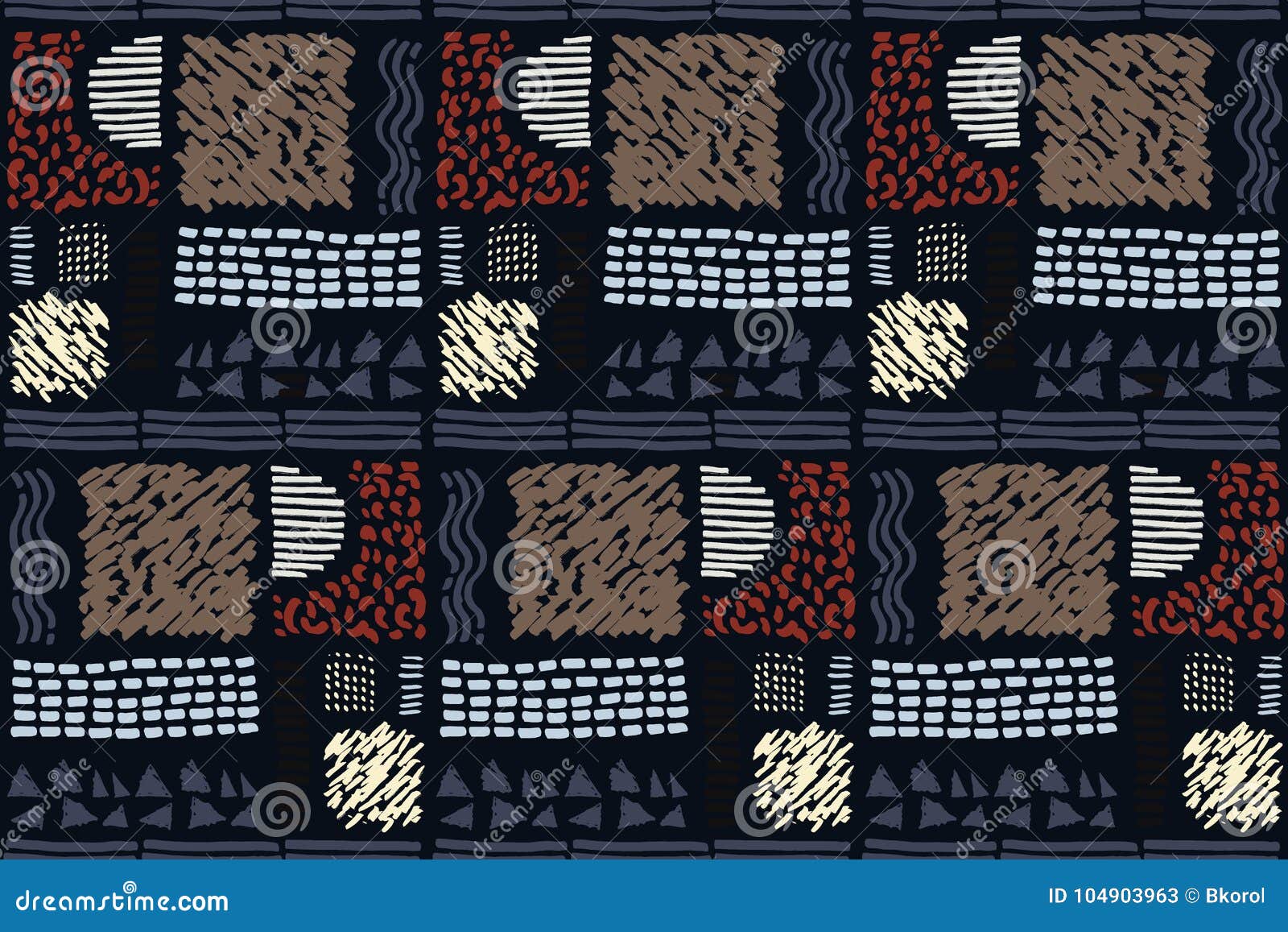 Seamless African Pattern. Ethnic Pattern on the Carpet. Stock Vector ...