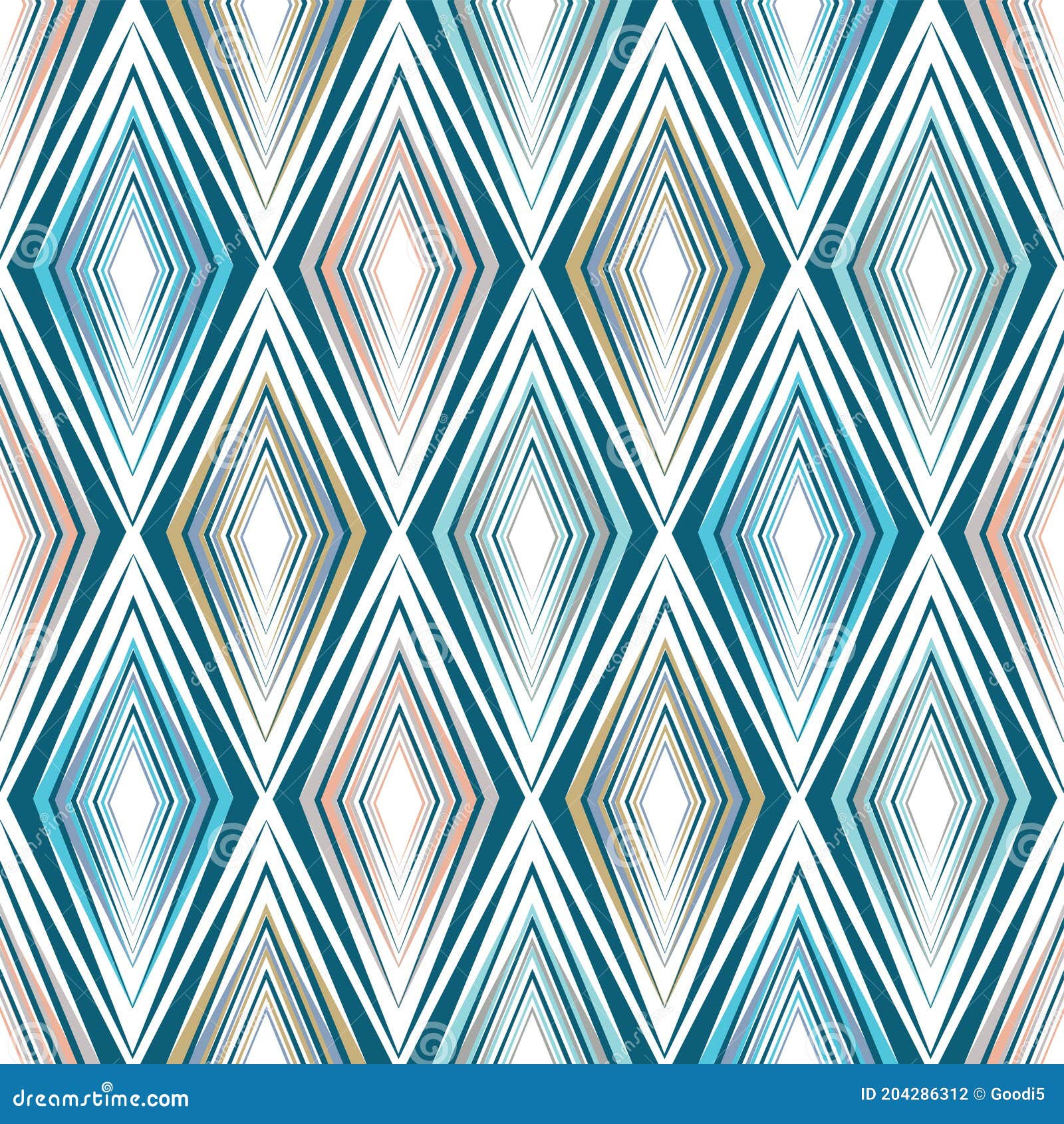 Seamless African Rhombus Pattern in Color Stock Vector - Illustration ...