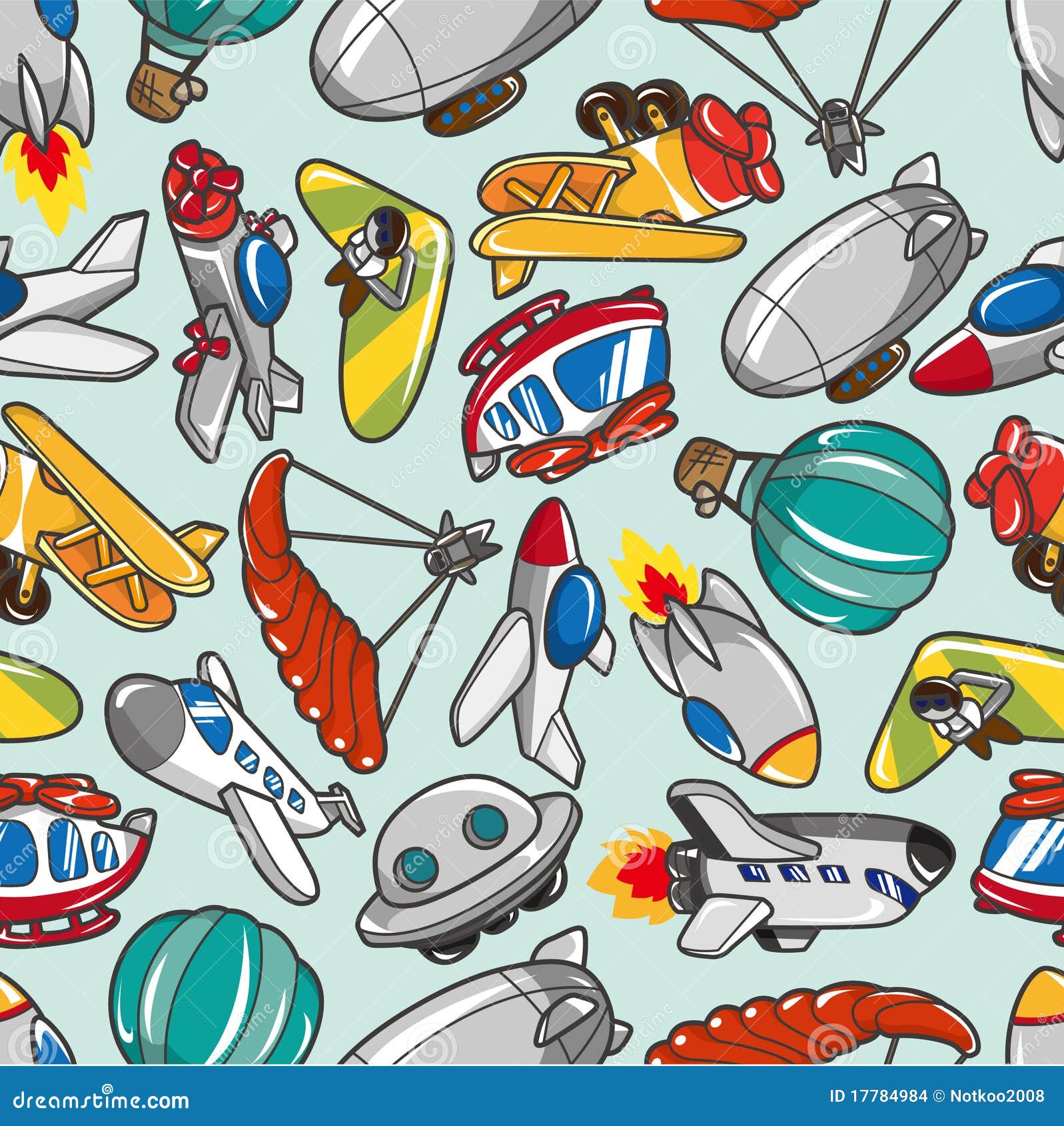 Seamless Airplane Pattern Vector Illustration | CartoonDealer.com #73040630