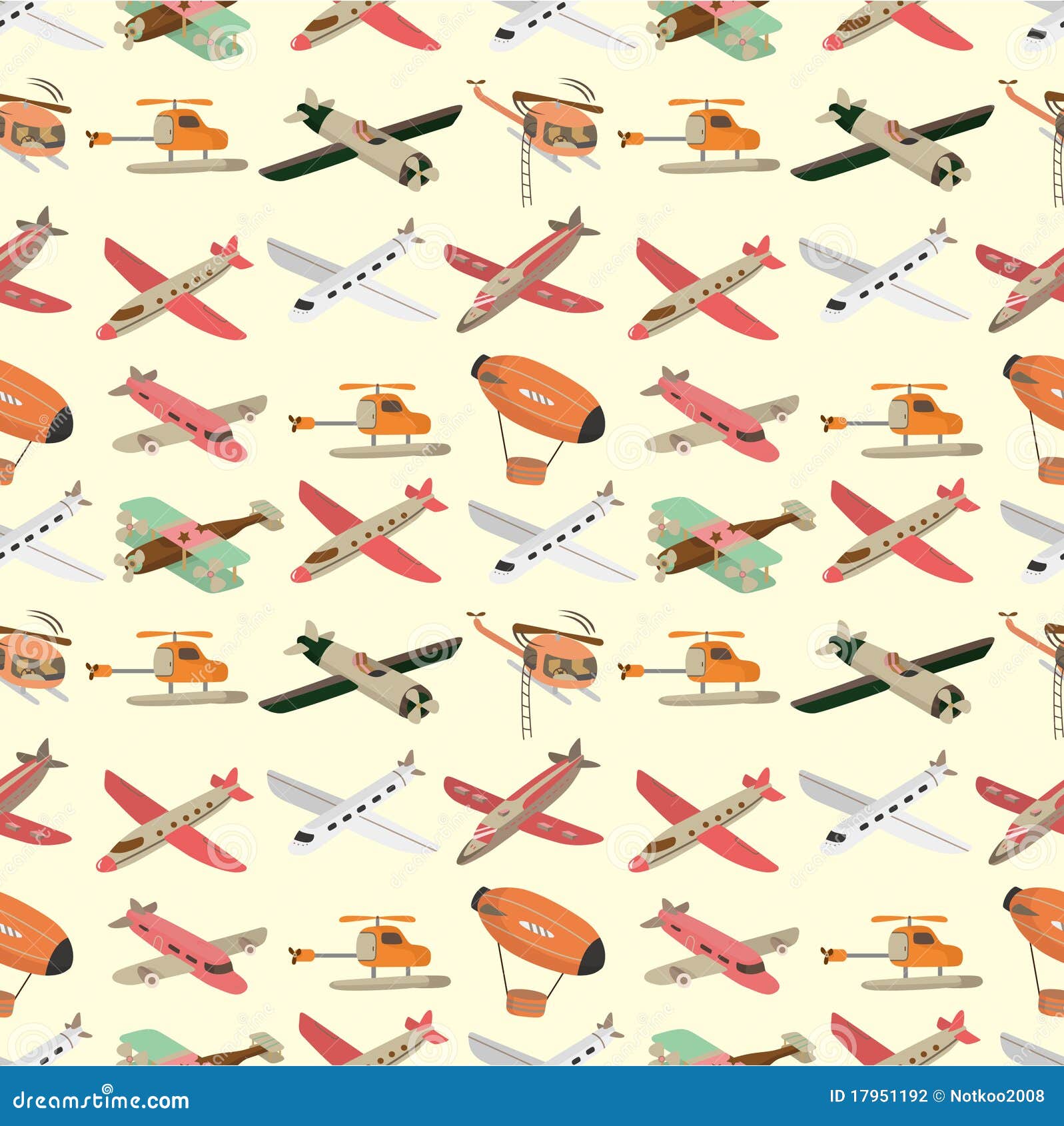 Seamless airplane pattern stock vector. Illustration of pattern - 17951192
