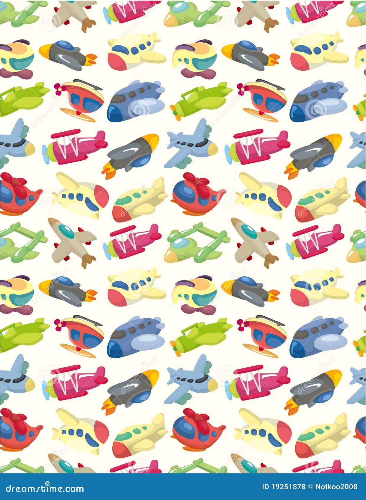 Seamless Airplane Pattern Vector Illustration | CartoonDealer.com #73040630