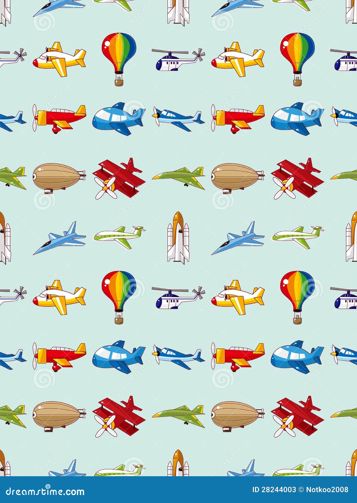 Seamless airplane pattern stock vector. Illustration of color - 28244003