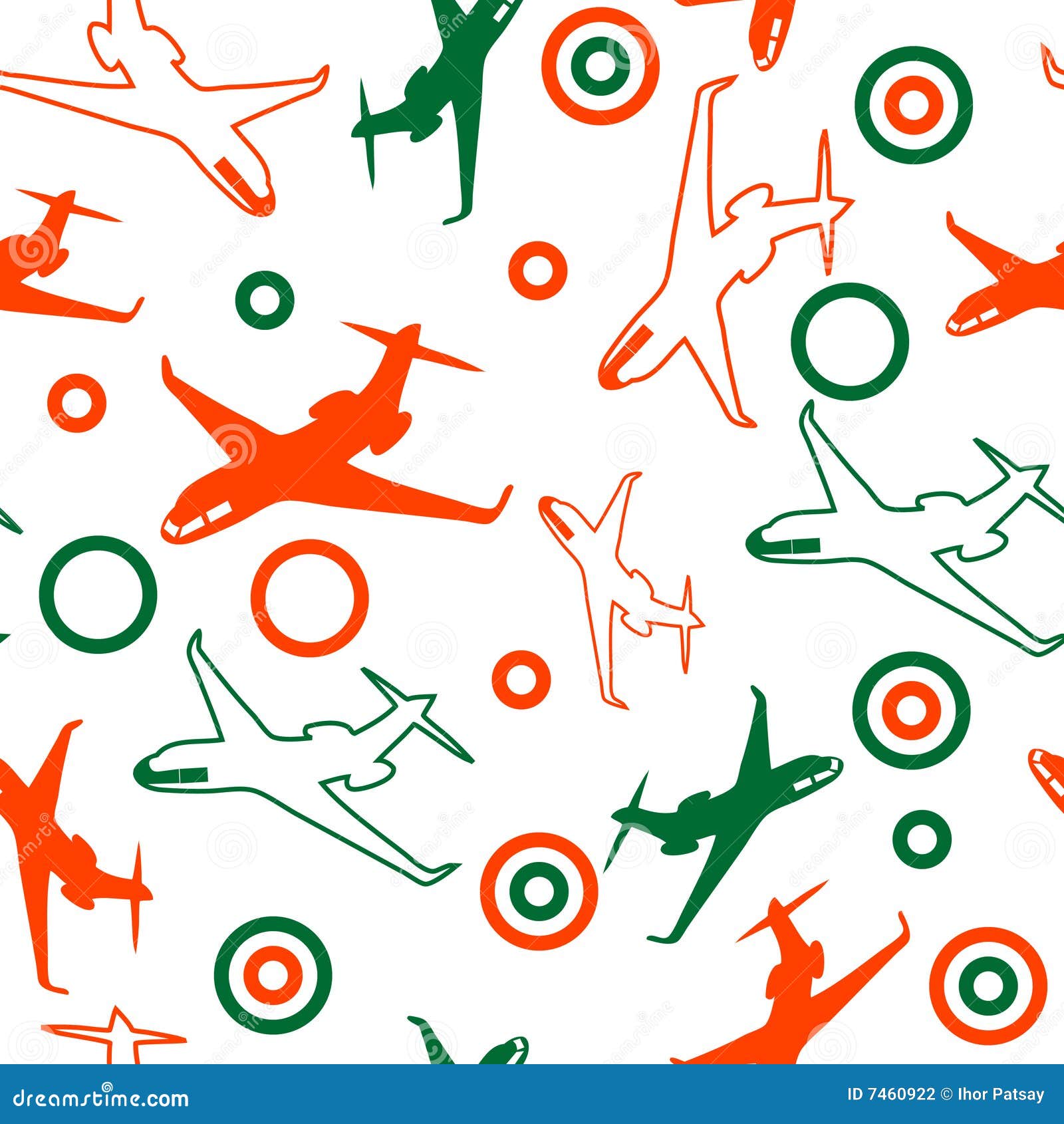 Seamless Airplane Pattern Cartoon Vector | CartoonDealer.com #17598445