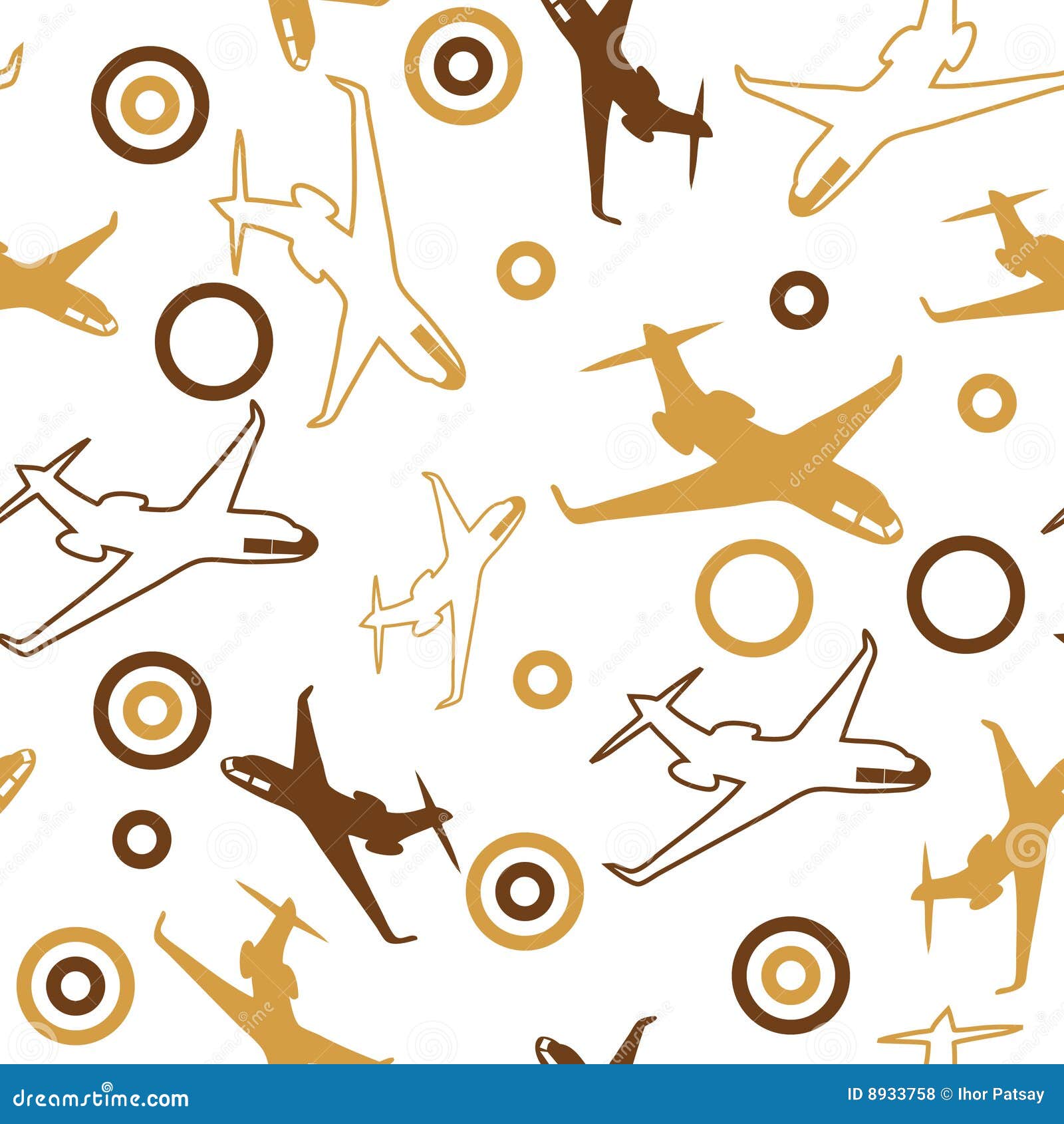 Seamless airplane pattern stock vector. Illustration of color - 8933758