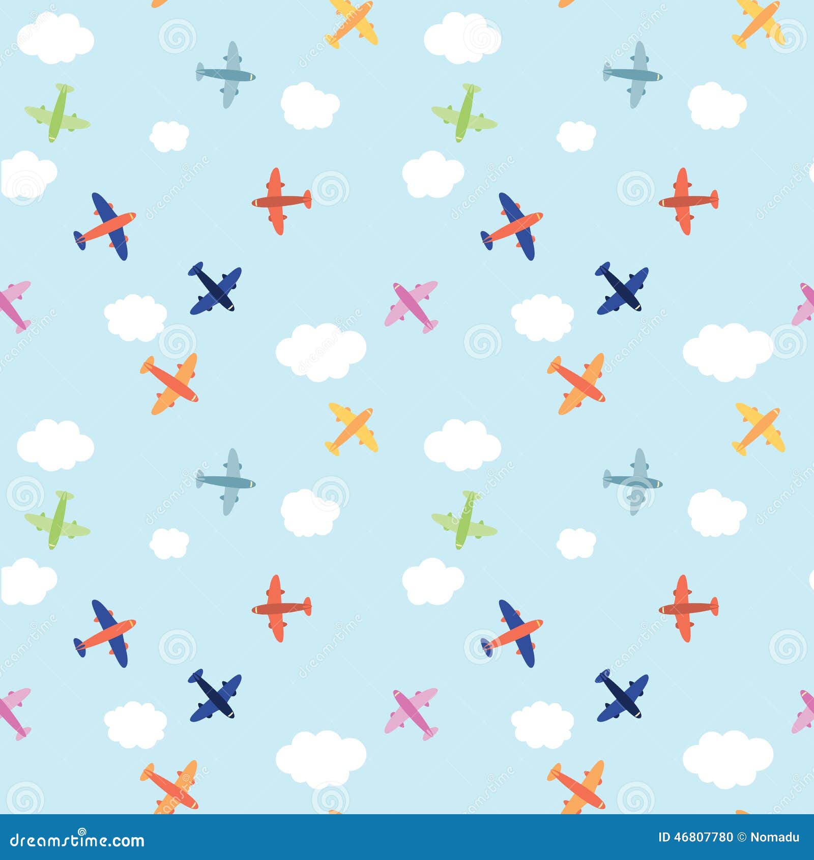 Seamless Airplane Pattern stock vector. Illustration of adventure ...