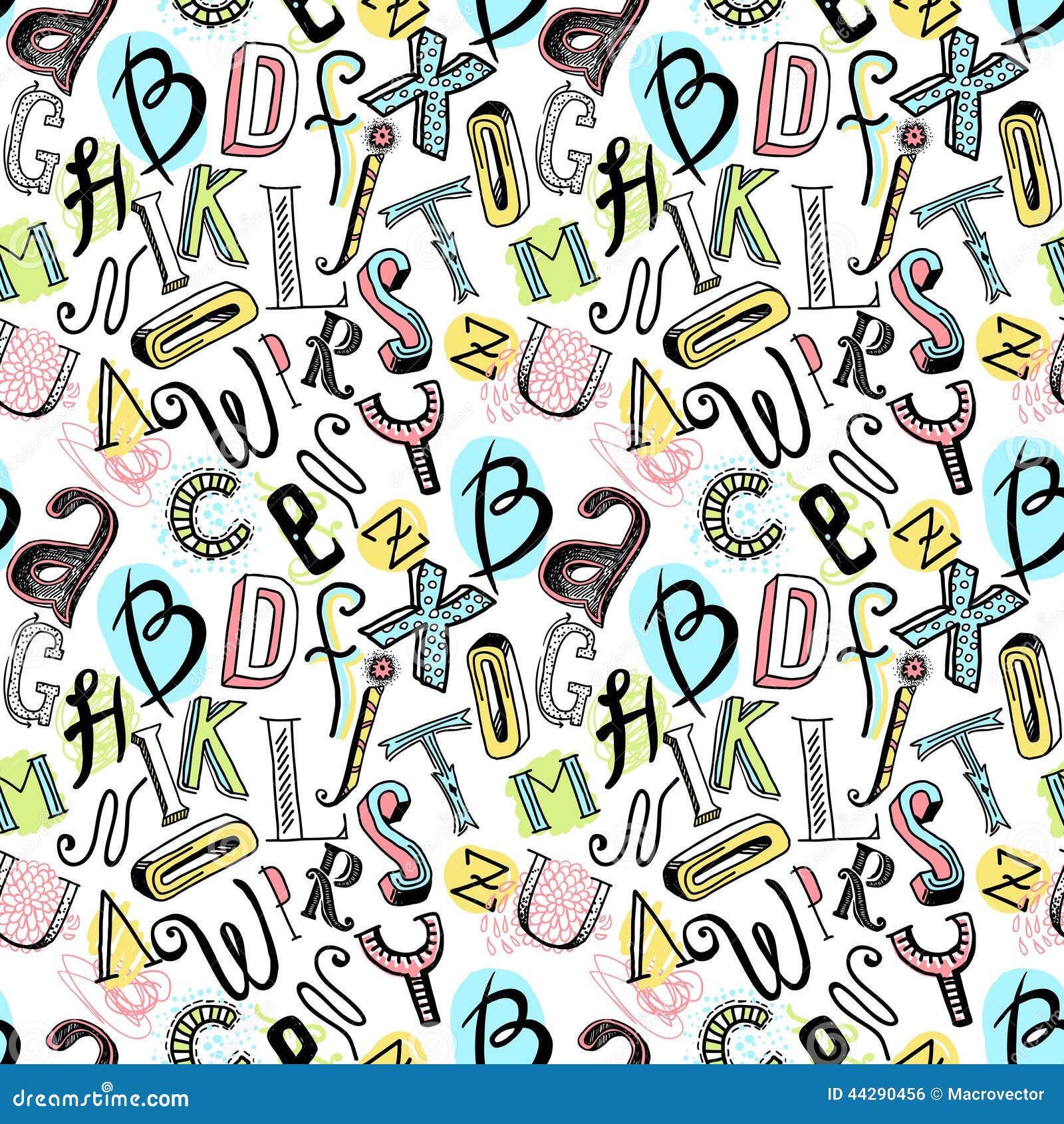 Seamless alphabet color stock vector. Illustration of fabric - 44290456