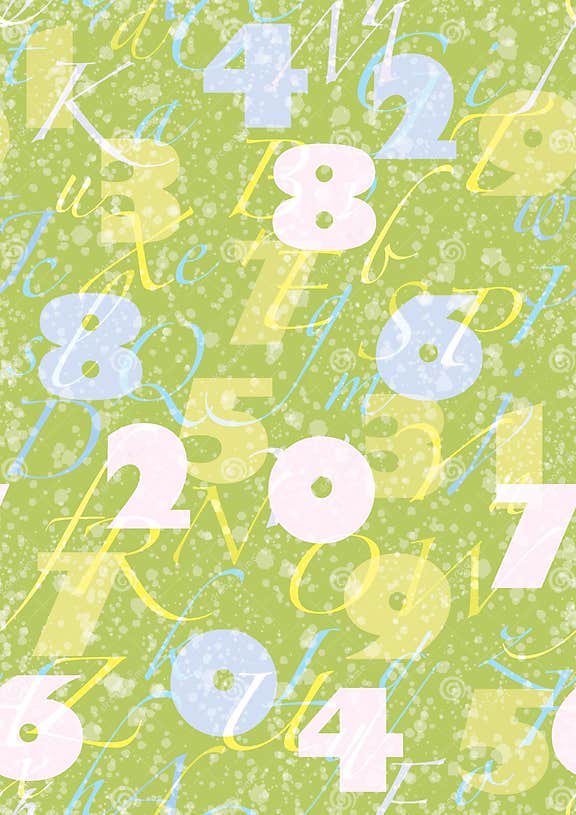 Seamless Alphabet & Number Pattern Stock Vector - Illustration of ...