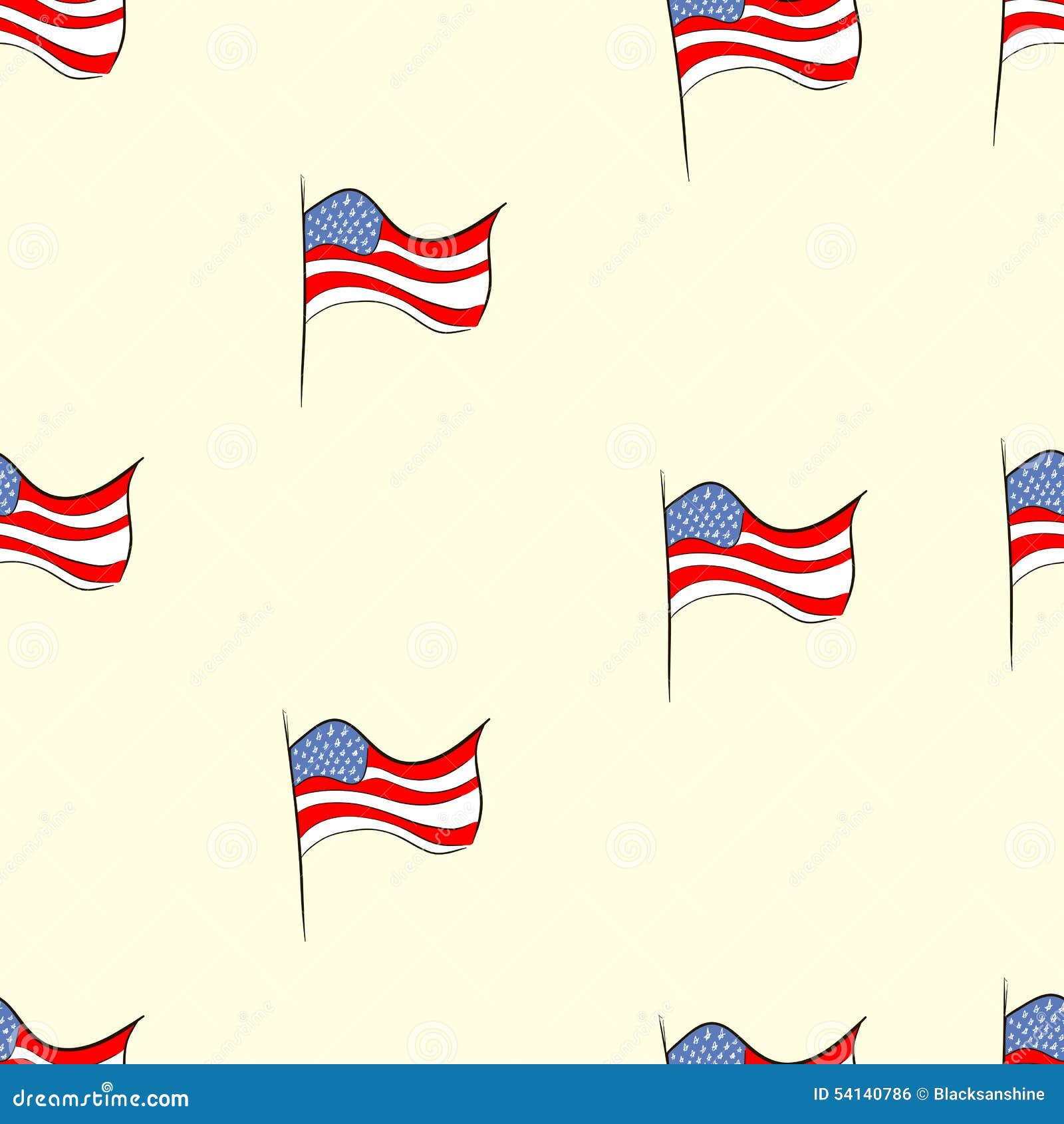 Seamless American flags stock vector. Illustration of cover - 54140786