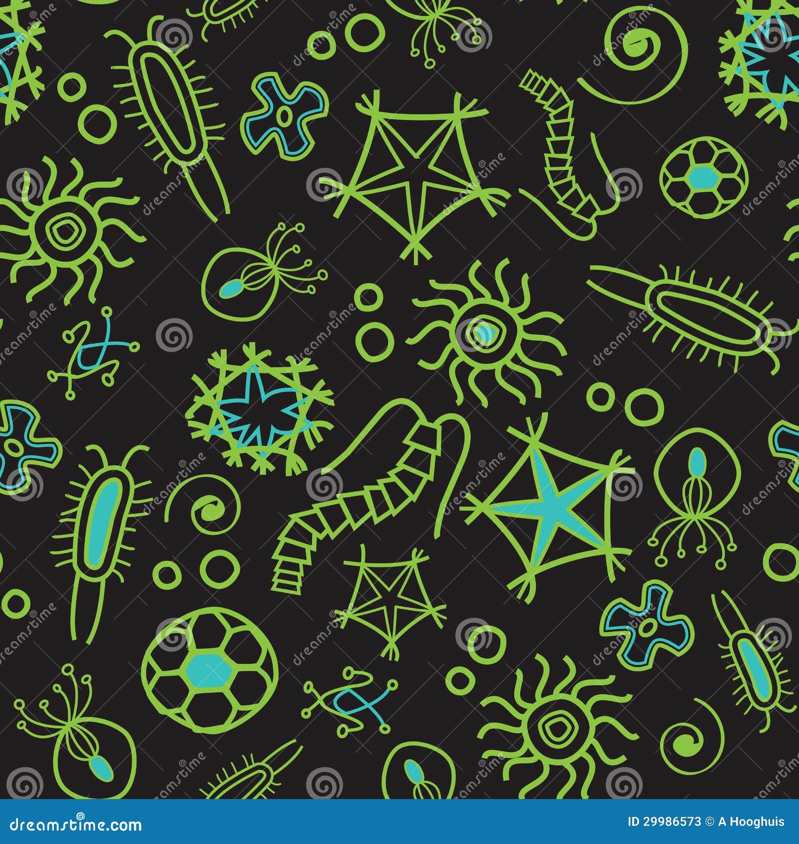 Seamless amoebes pattern stock vector. Illustration of amoeba - 29986573