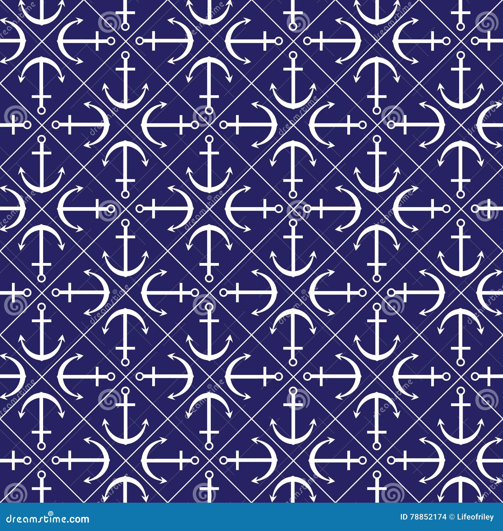 Seamless anchor pattern stock vector. Illustration of abstract - 78852174