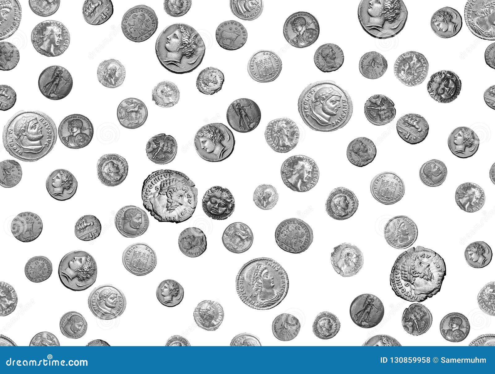 Ancient Coins, Vintage Engraving Vector Illustration | CartoonDealer ...