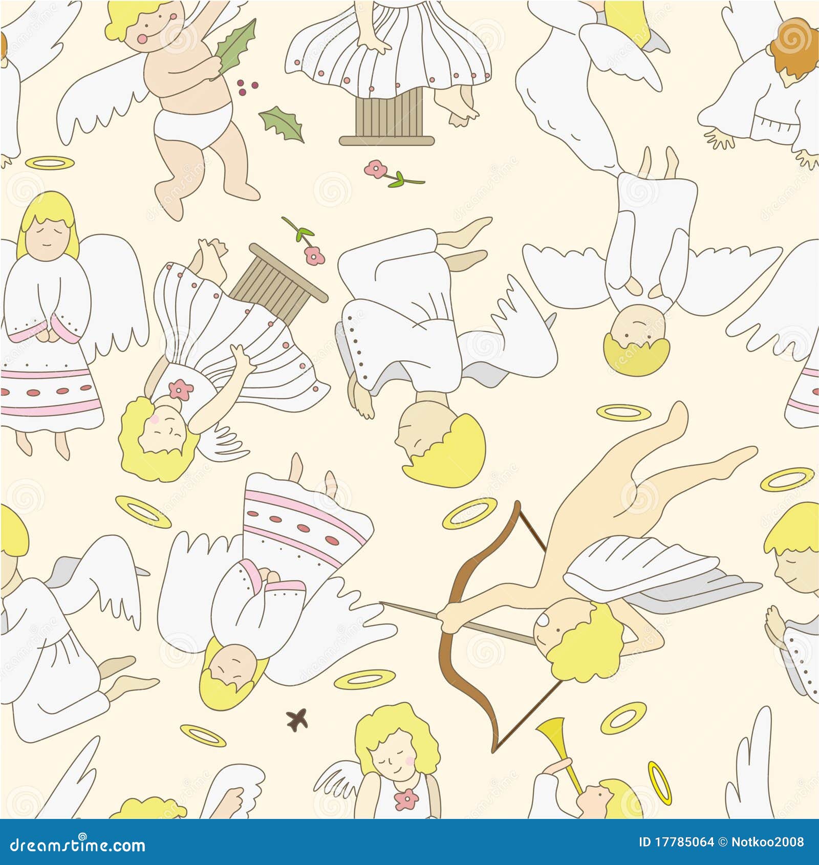 Seamless Angel Stock Illustrations – 6,294 Seamless Angel Stock ...