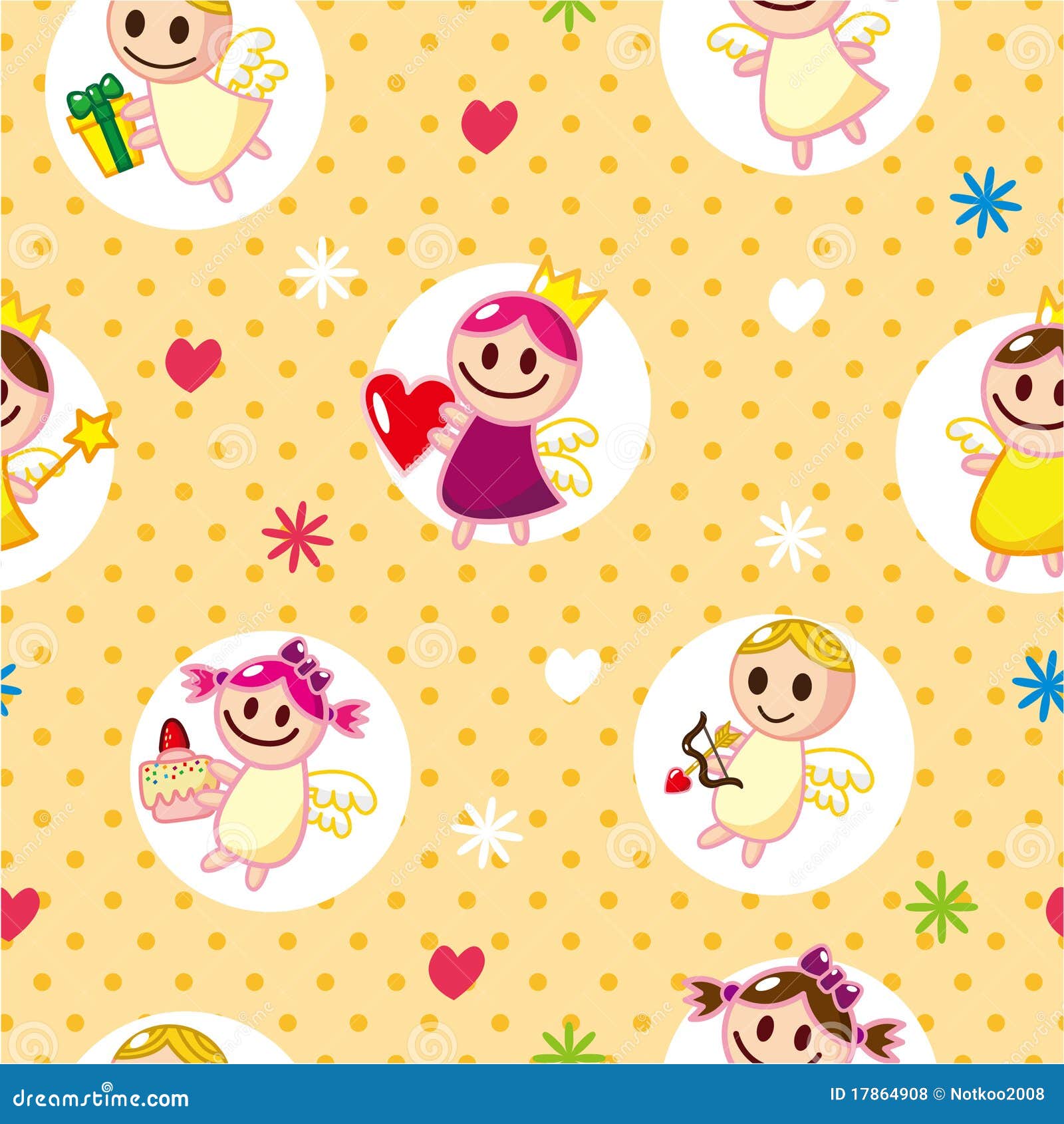 Seamless angel pattern stock vector. Illustration of angel - 17864908