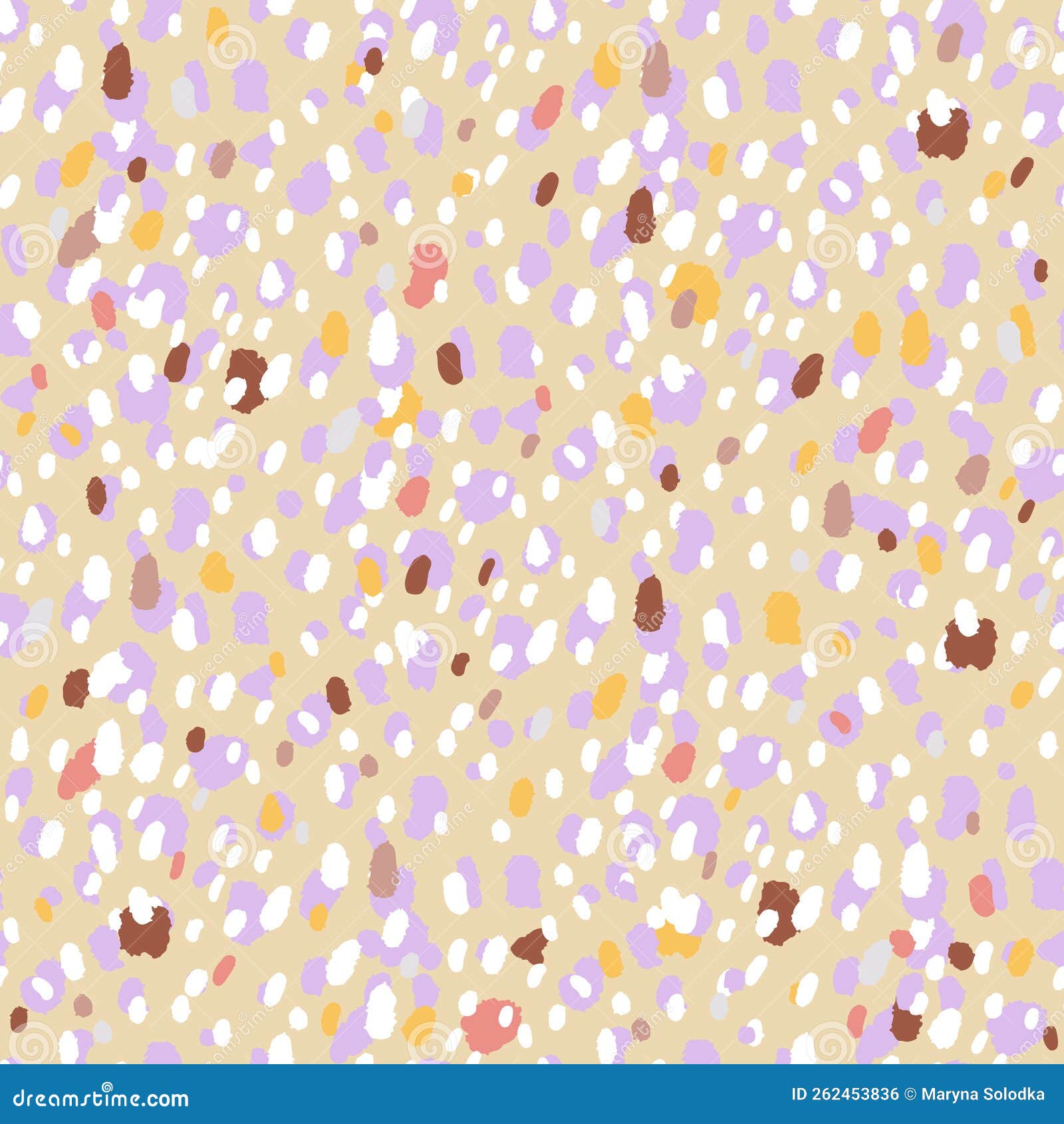 Seamless Animal Hand Drawn Dots Pattern. Wild Artistic Abstract Stain ...