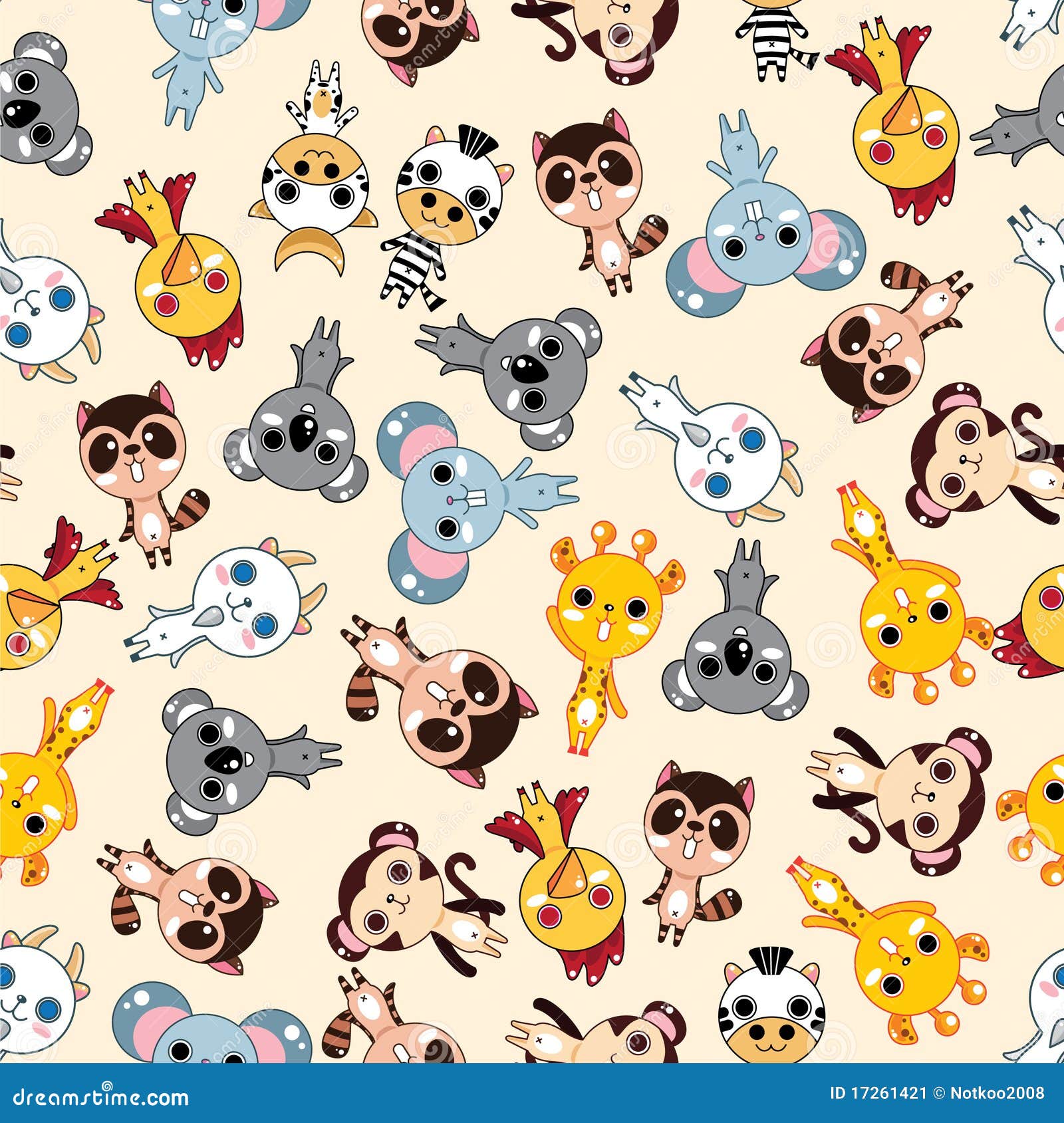 Seamless animal pattern stock vector. Illustration of draw - 17261421