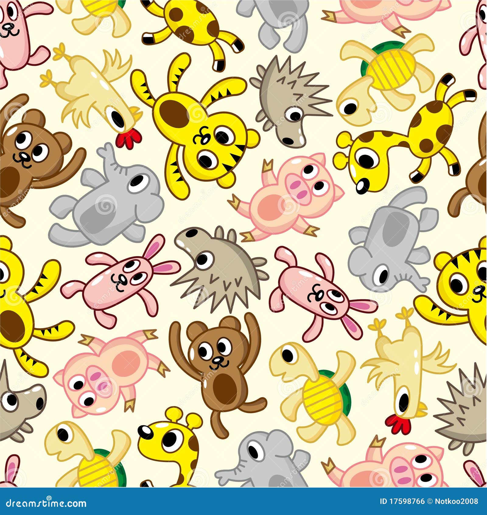 Seamless animal pattern stock vector. Illustration of cartoon - 17598766