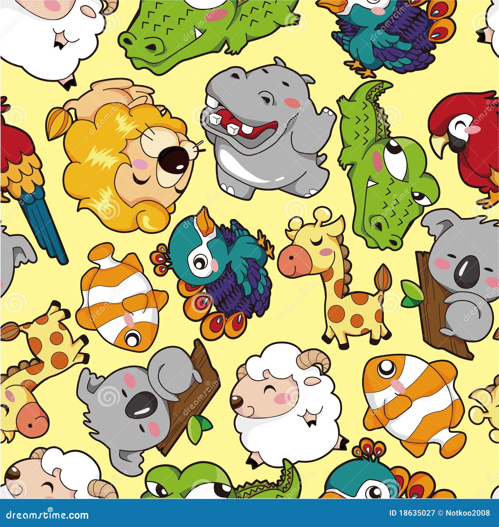 Seamless animal pattern stock vector. Illustration of beauty - 18635027