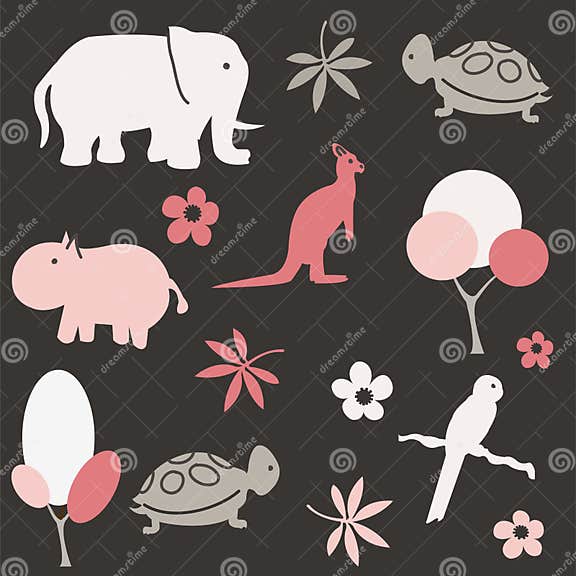 Seamless Animal Pattern for Kids Stock Vector - Illustration of color ...