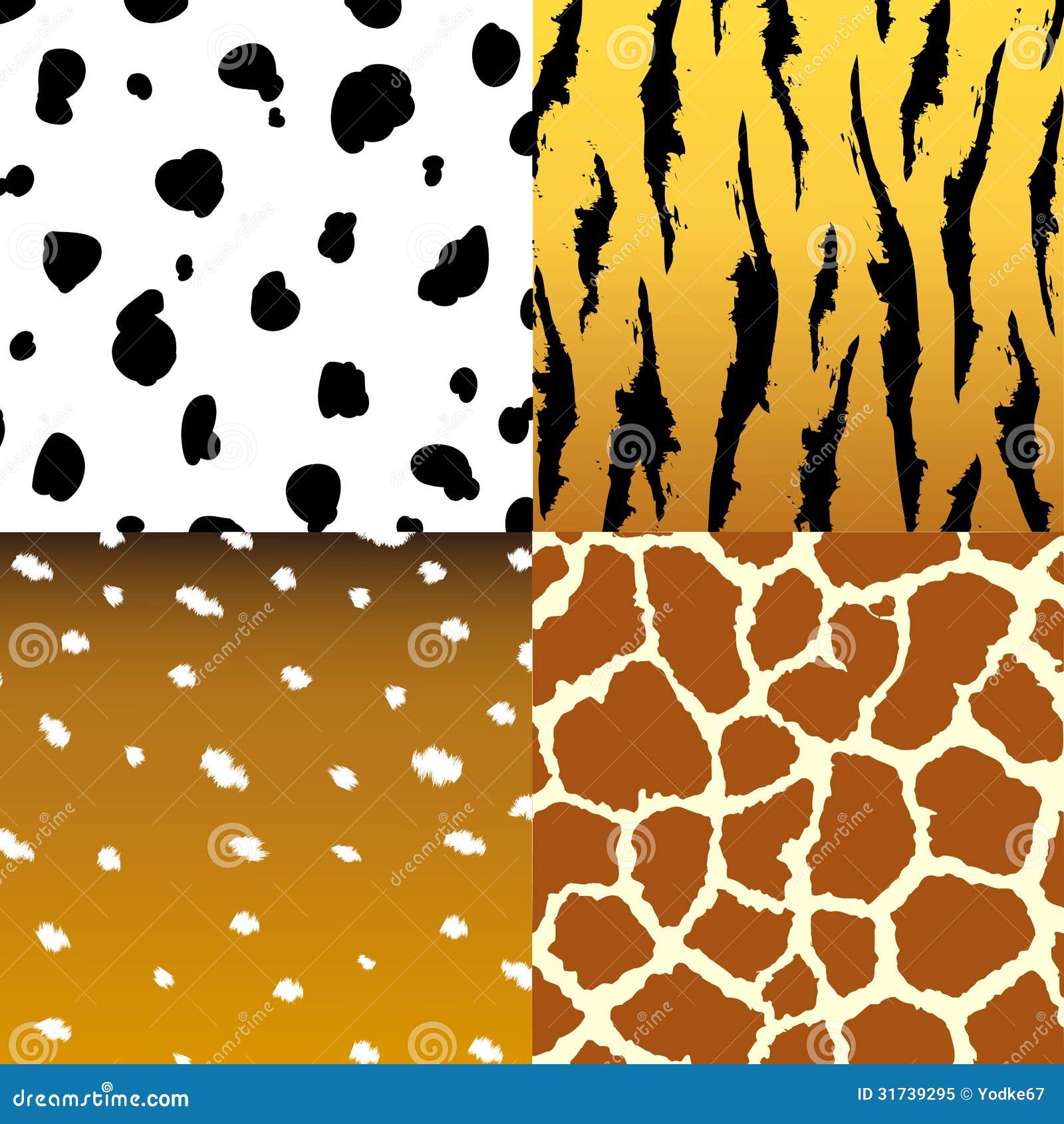 Seamless Animal Skin Texture Fabric Set Stock Vector - Illustration of ...