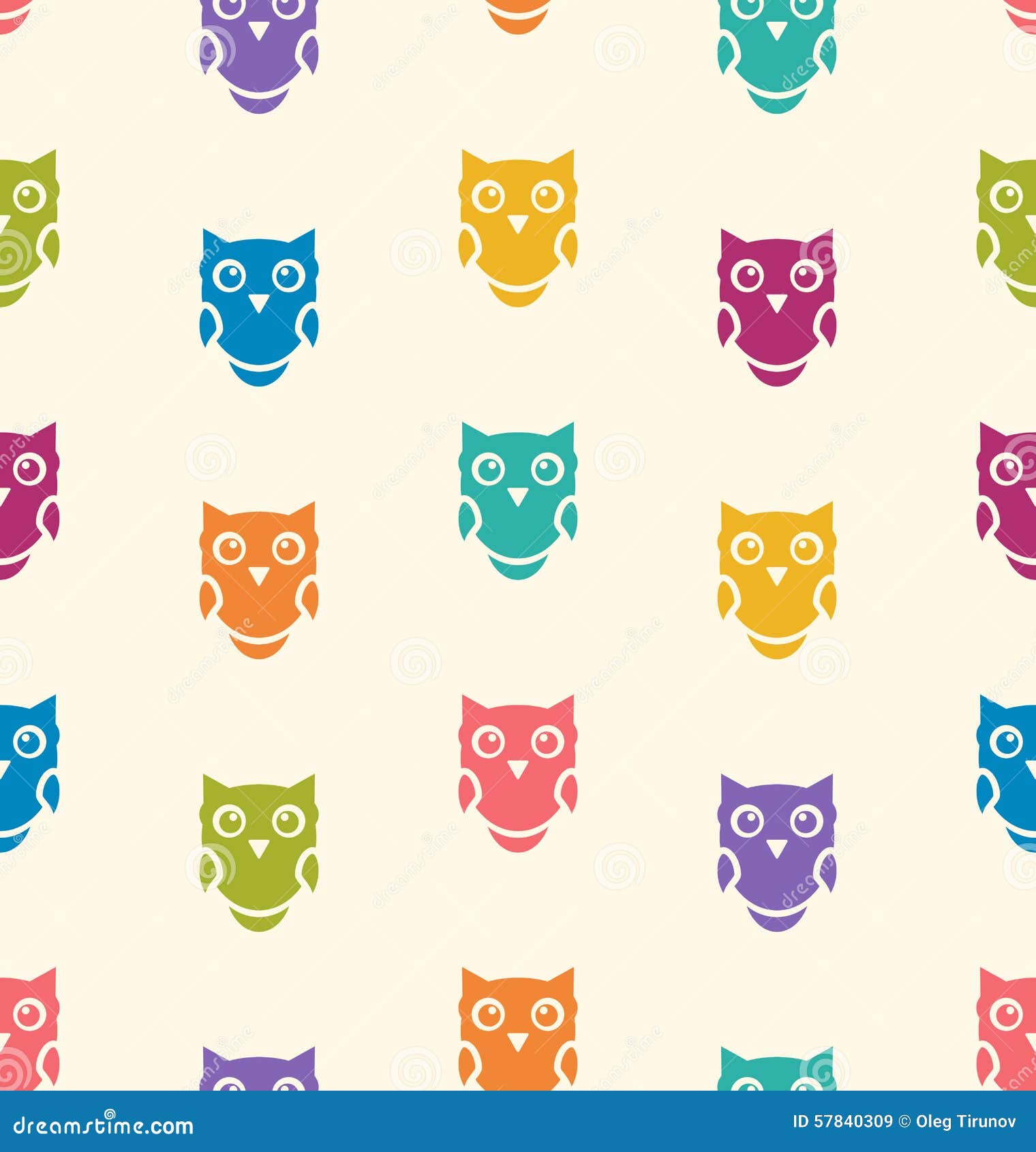 Seamless Animals Owl Pattern Stock Vector - Illustration of animals ...