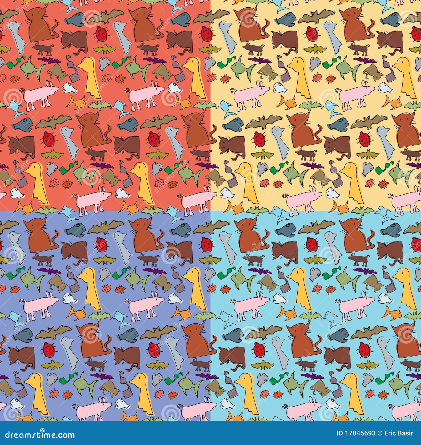 Seamless Animals Pattern stock illustration. Illustration of animal ...
