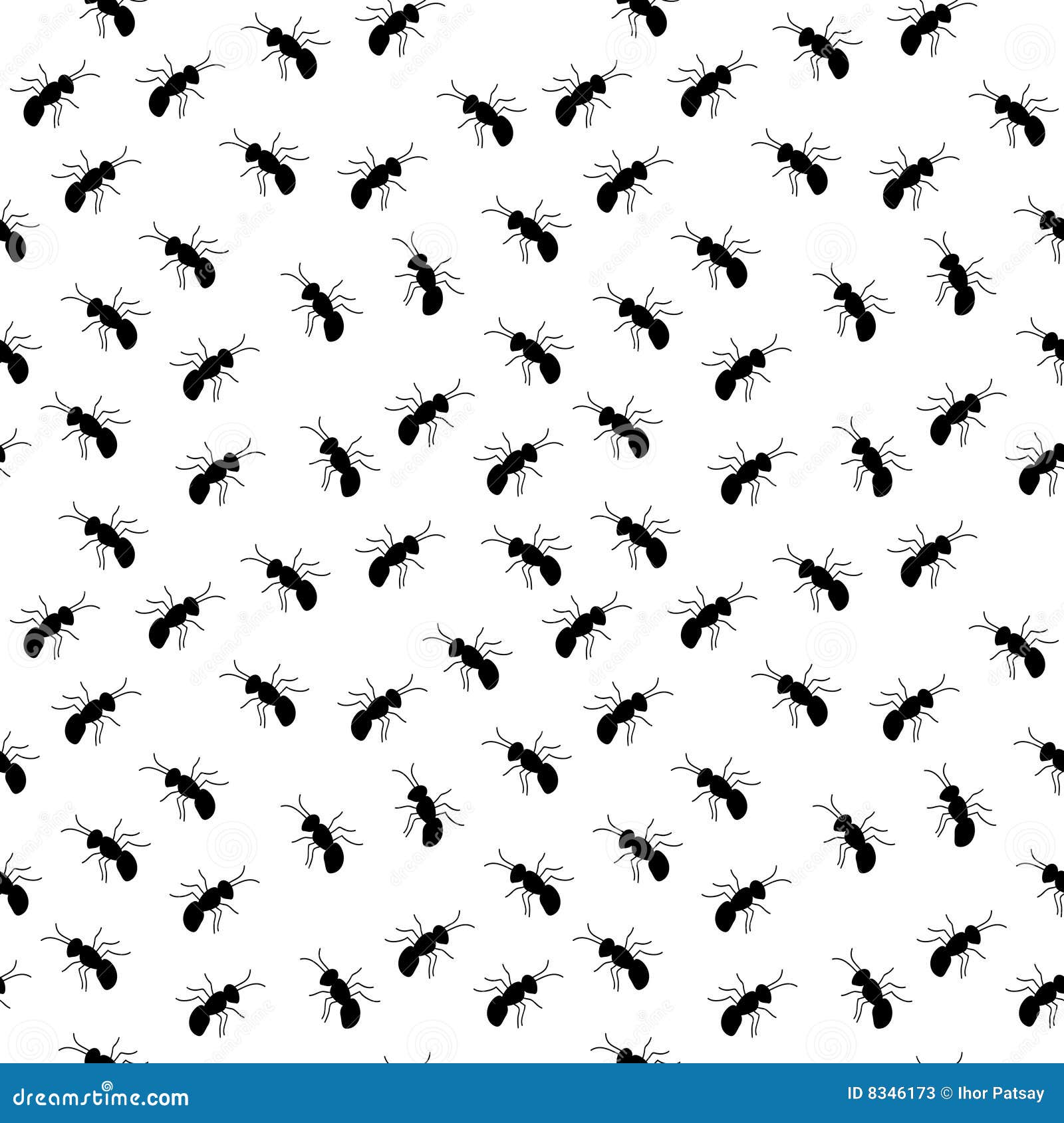 Seamless ant pattern stock vector. Illustration of white - 8346173