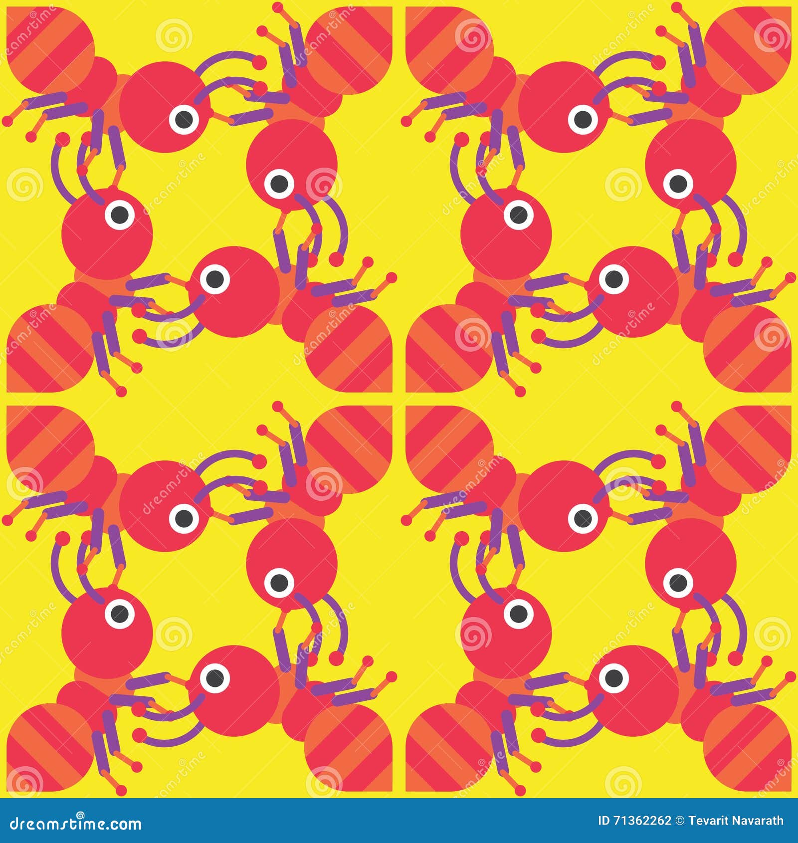 Seamless ant pattern stock vector. Illustration of pattern - 71362262