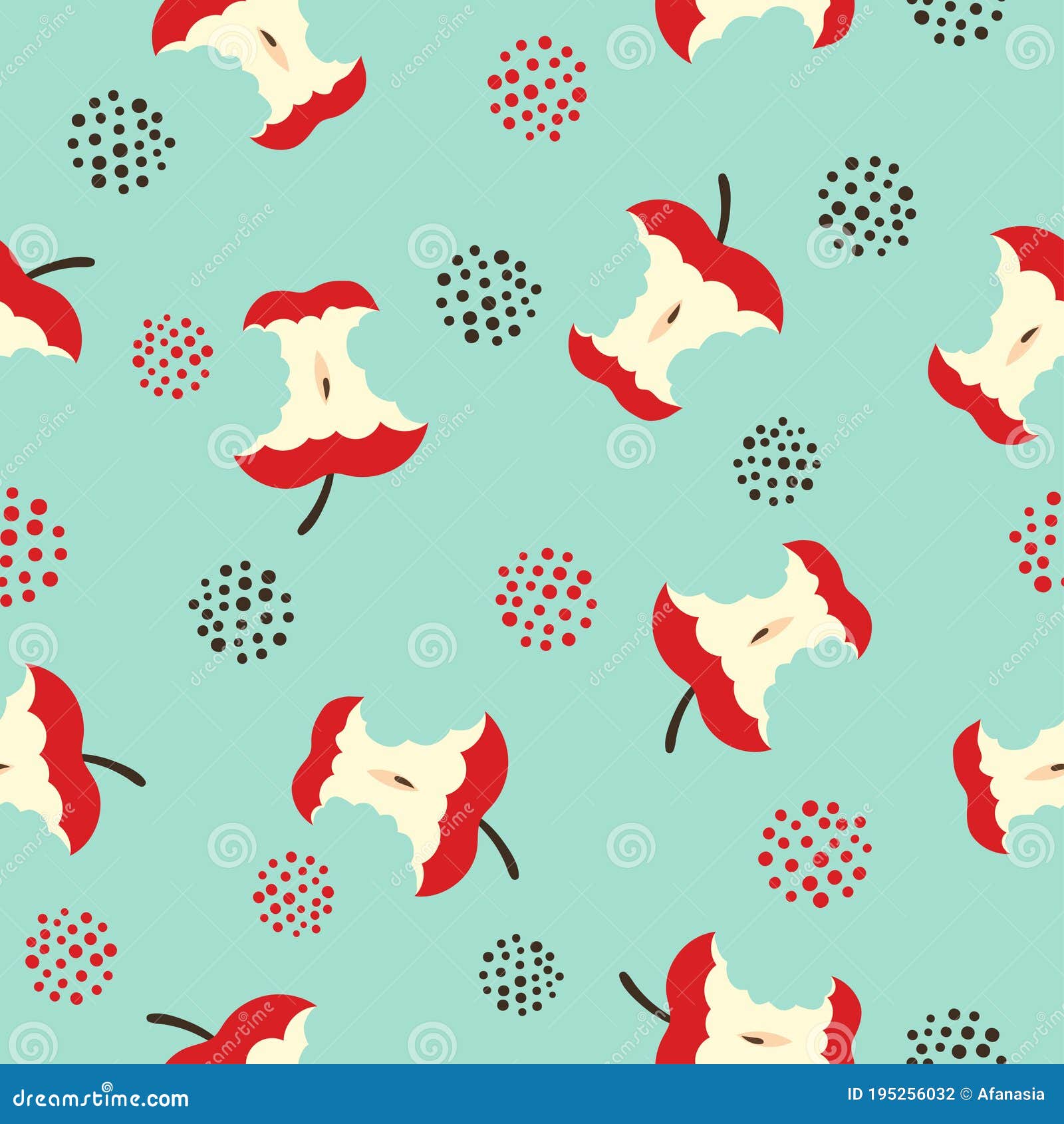 Seamless Apple Pattern. Abstract Repeating Background In Printmaking ...