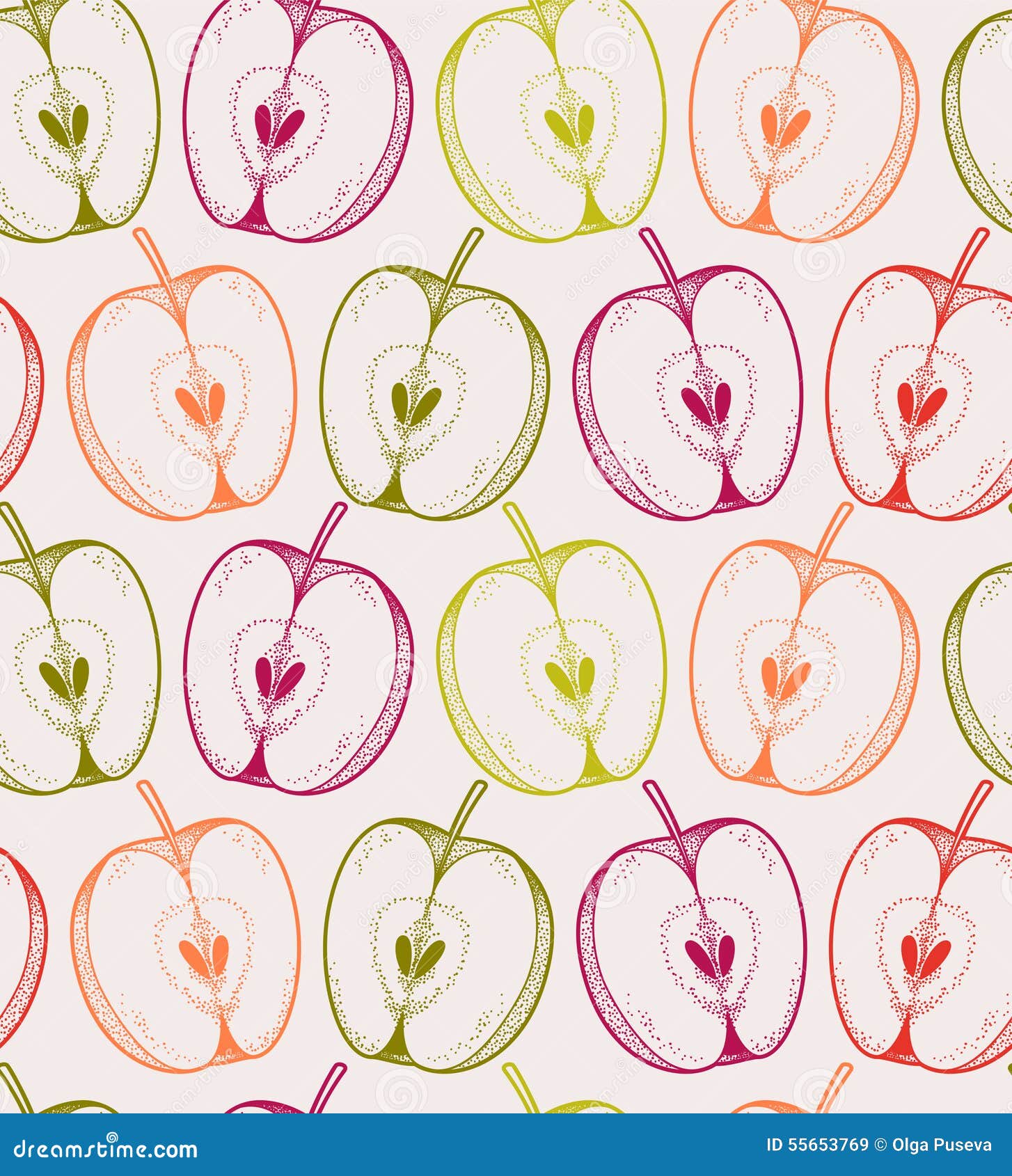 Seamless apple stock vector. Illustration of drawn, repeat - 55653769